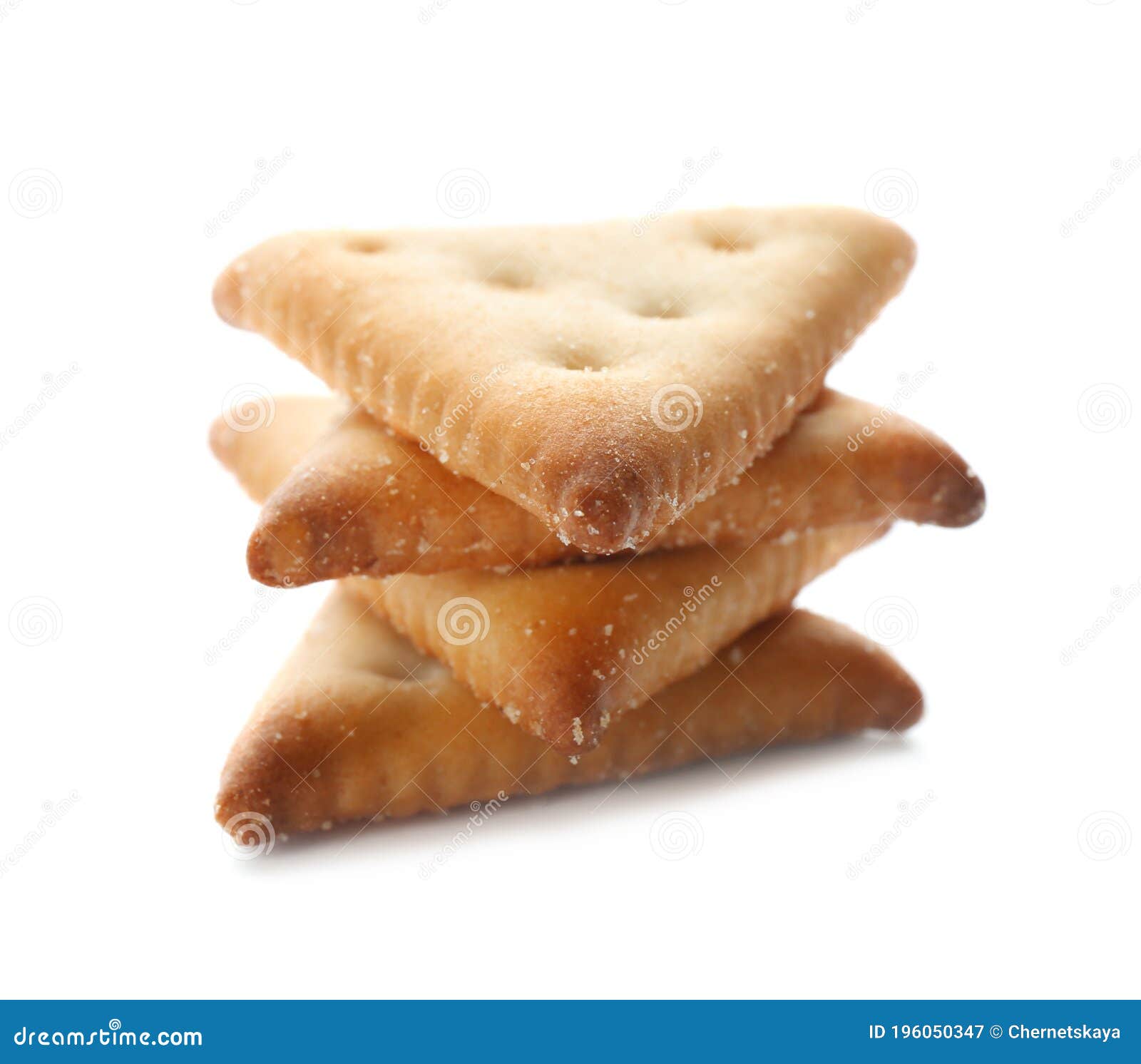 Crispy Crackers Isolated on White. Delicious Snack Stock Image - Image ...