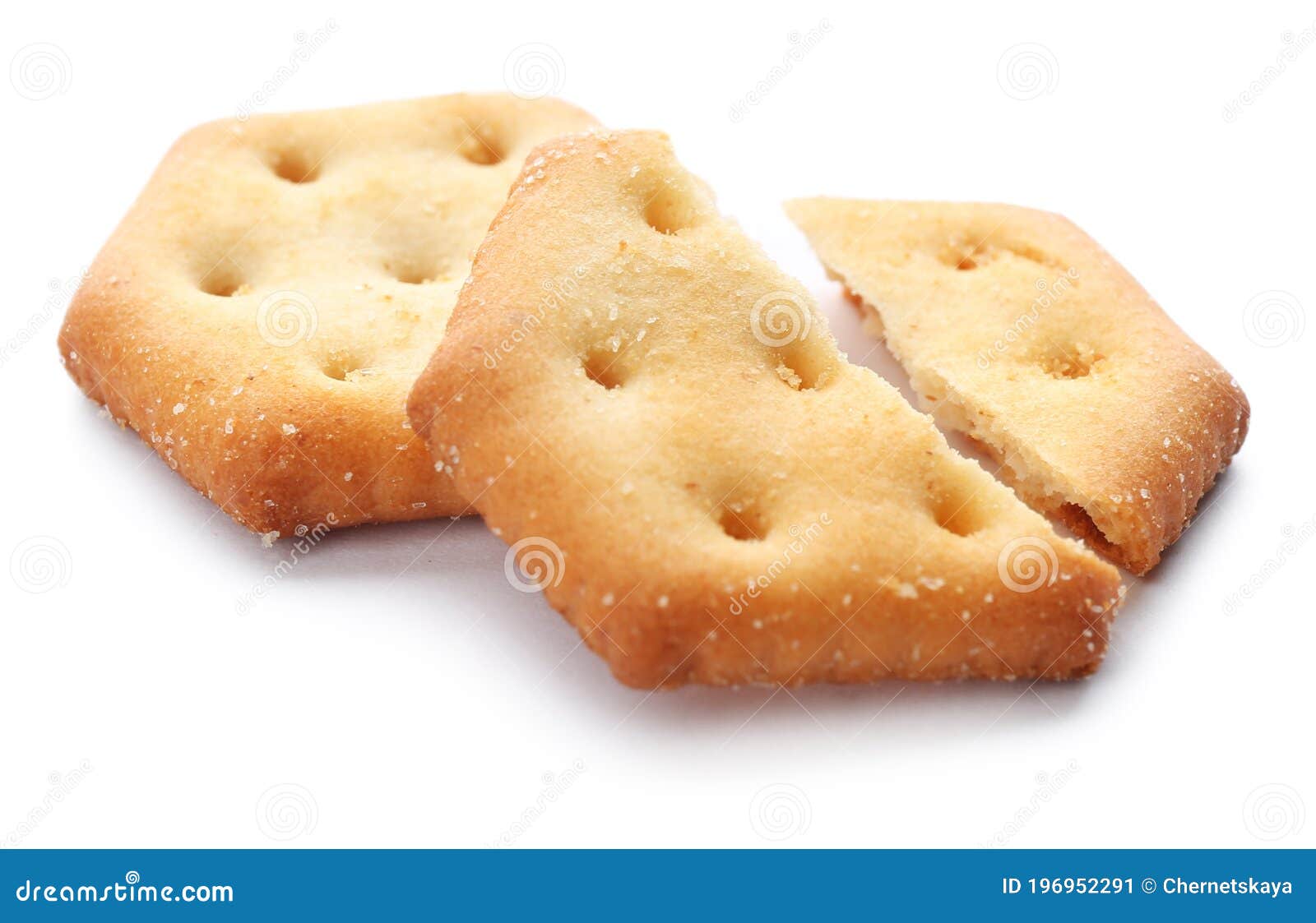 Crispy Crackers Isolated on White. Delicious Snack Stock Image - Image ...
