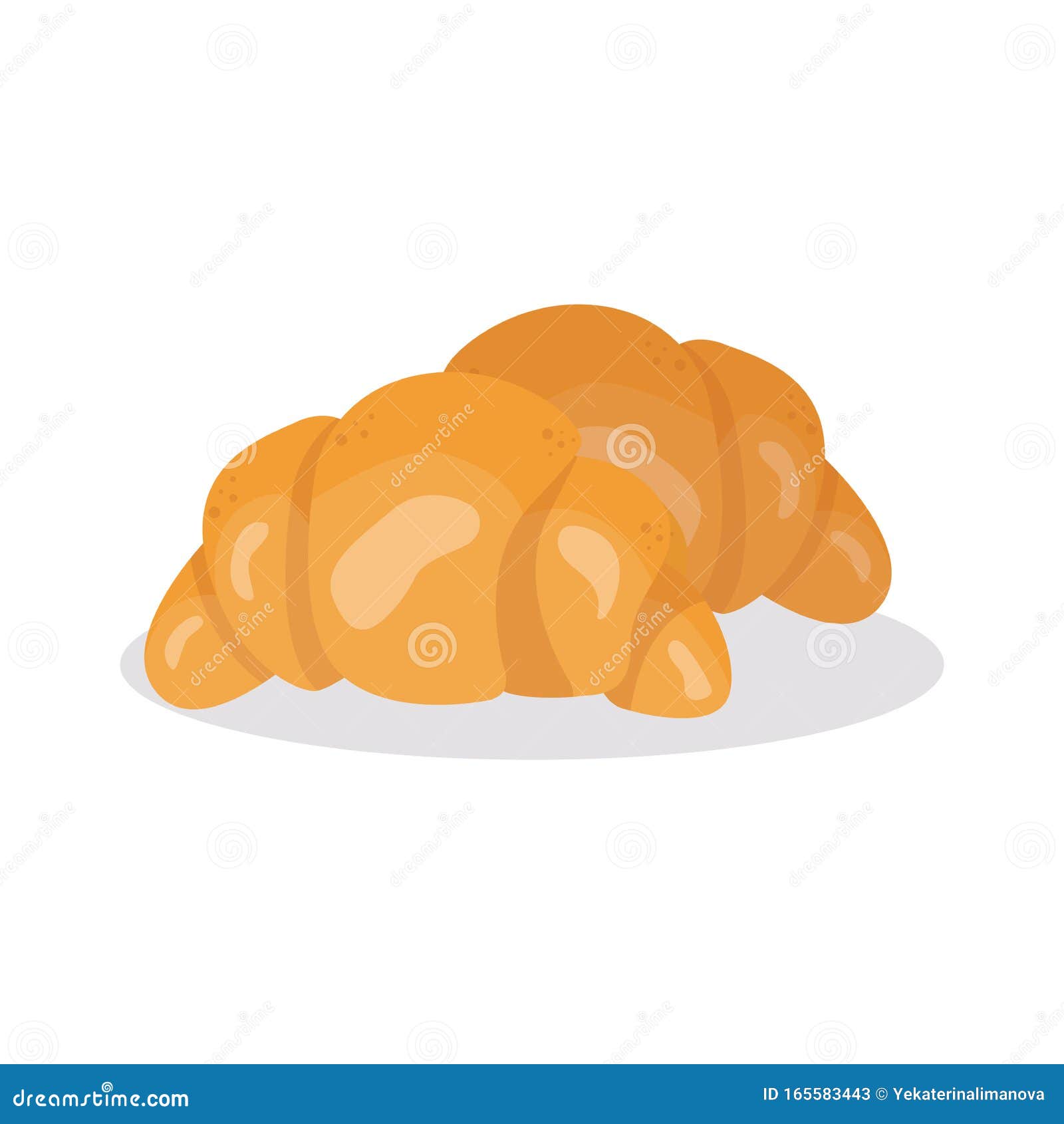 Crispy Croissants Bread. Cartoon Vector Illustration Stock Vector ...