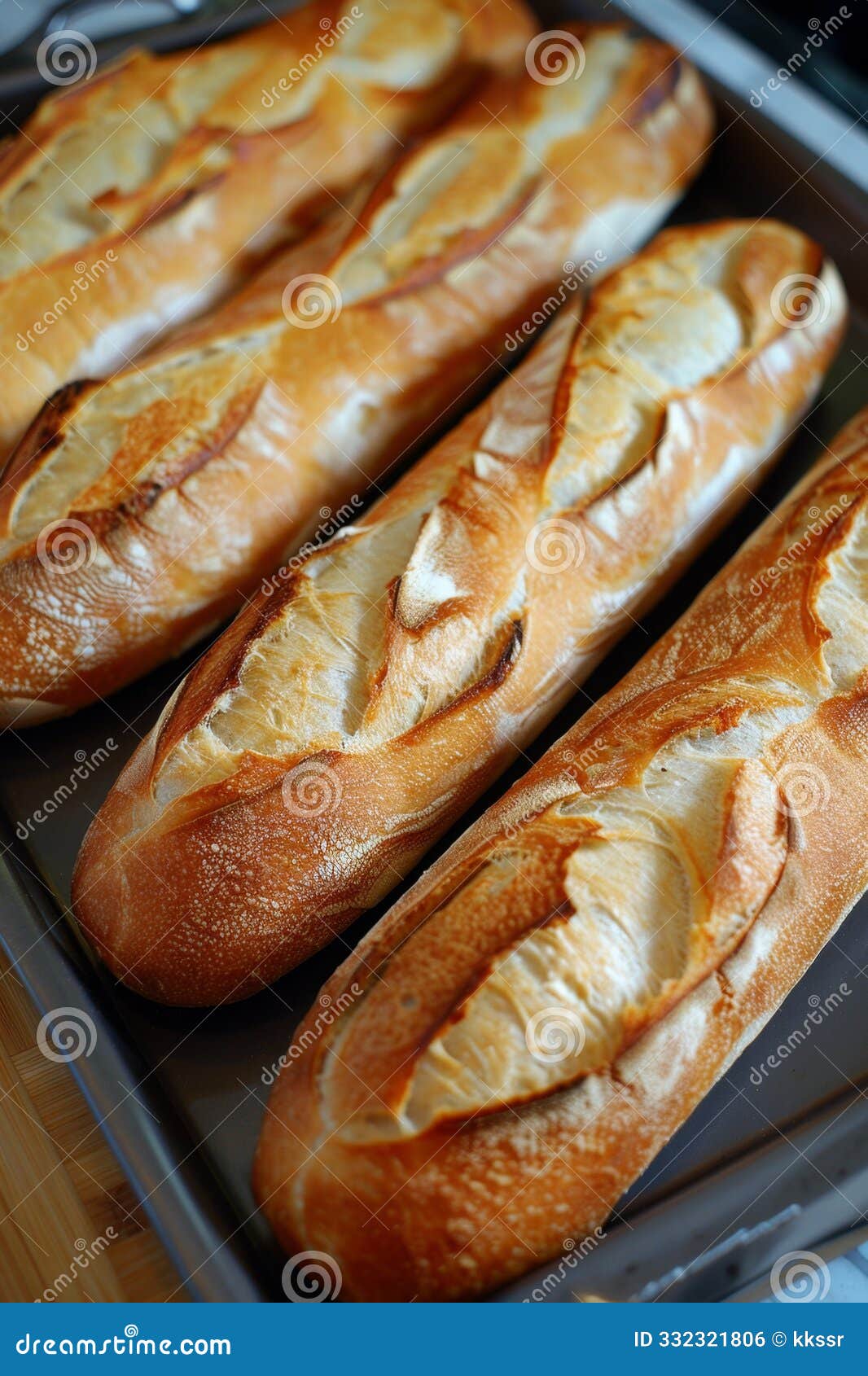 Crispy Crust and Soft Interior of Classic French Baguette Stock ...