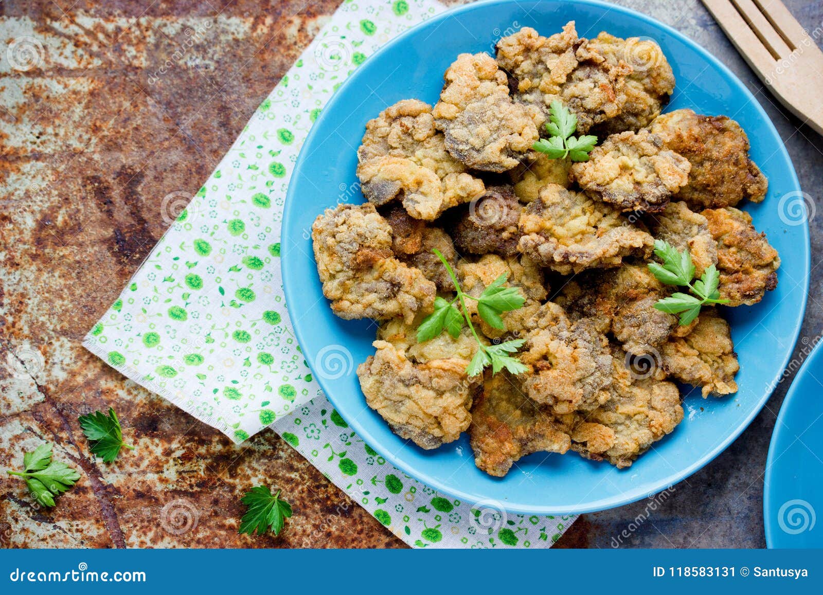 Crispy Deep Fried Chicken Livers Stock Image - Image of fried ...