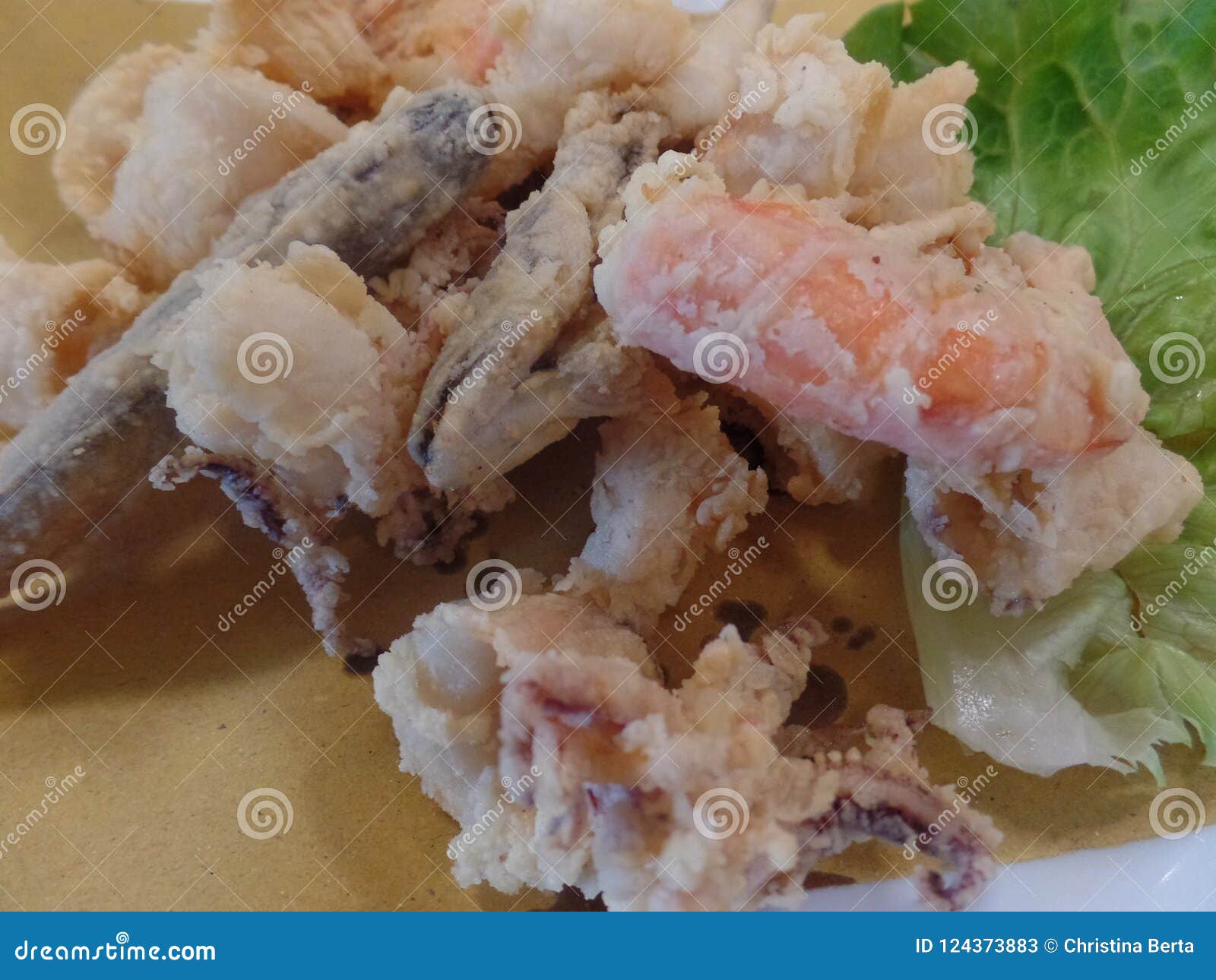 Crispy Deep Fried Mixed Seafood Stock Image - Image of anchovies, main ...