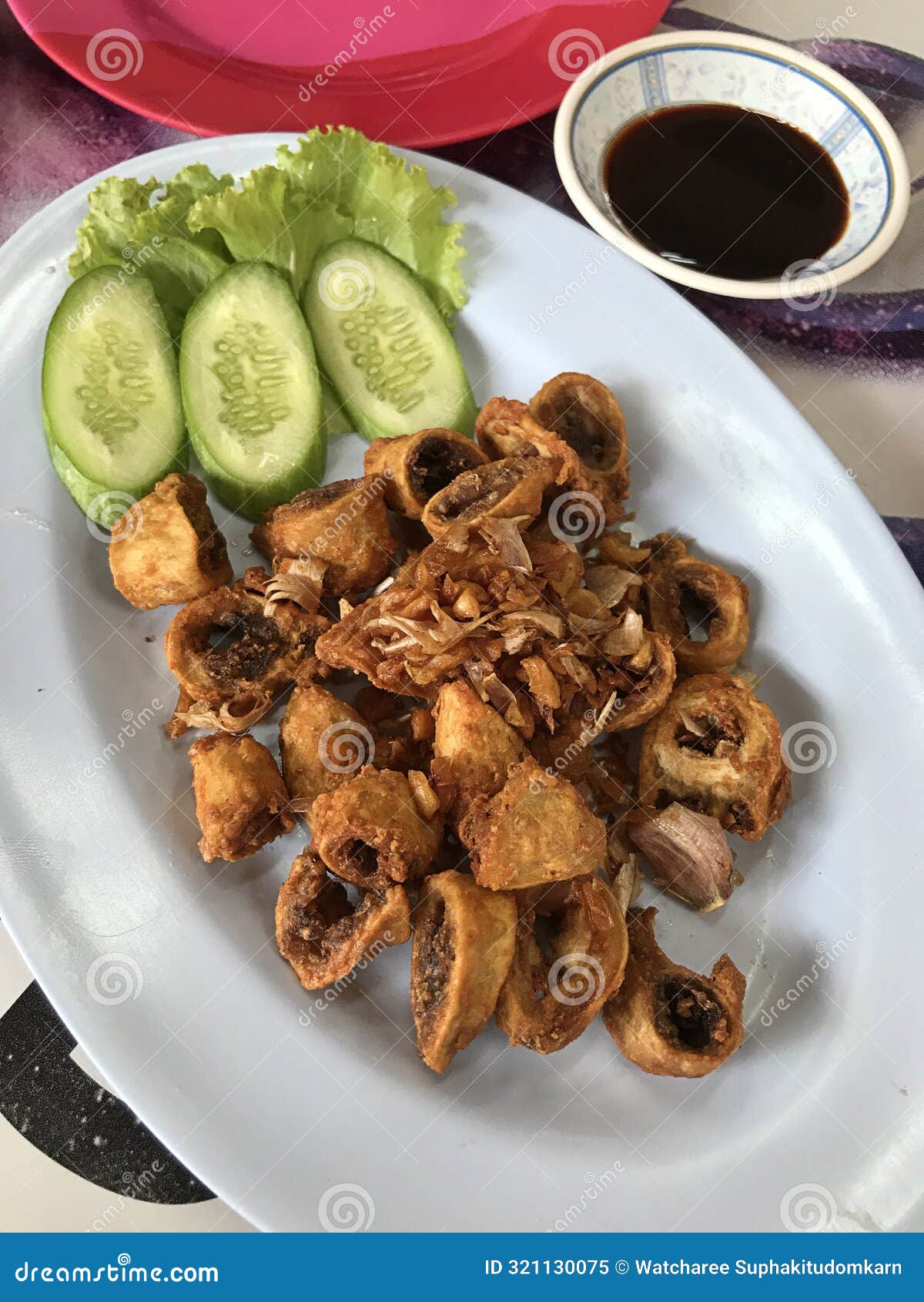 Crispy Deep Fried Stewed Pork Chitterlings. Stock Image - Image of ...
