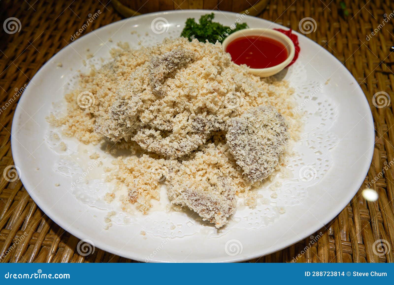 A Crispy and Delicious Snowflake Fried Beef Stock Photo - Image of ...