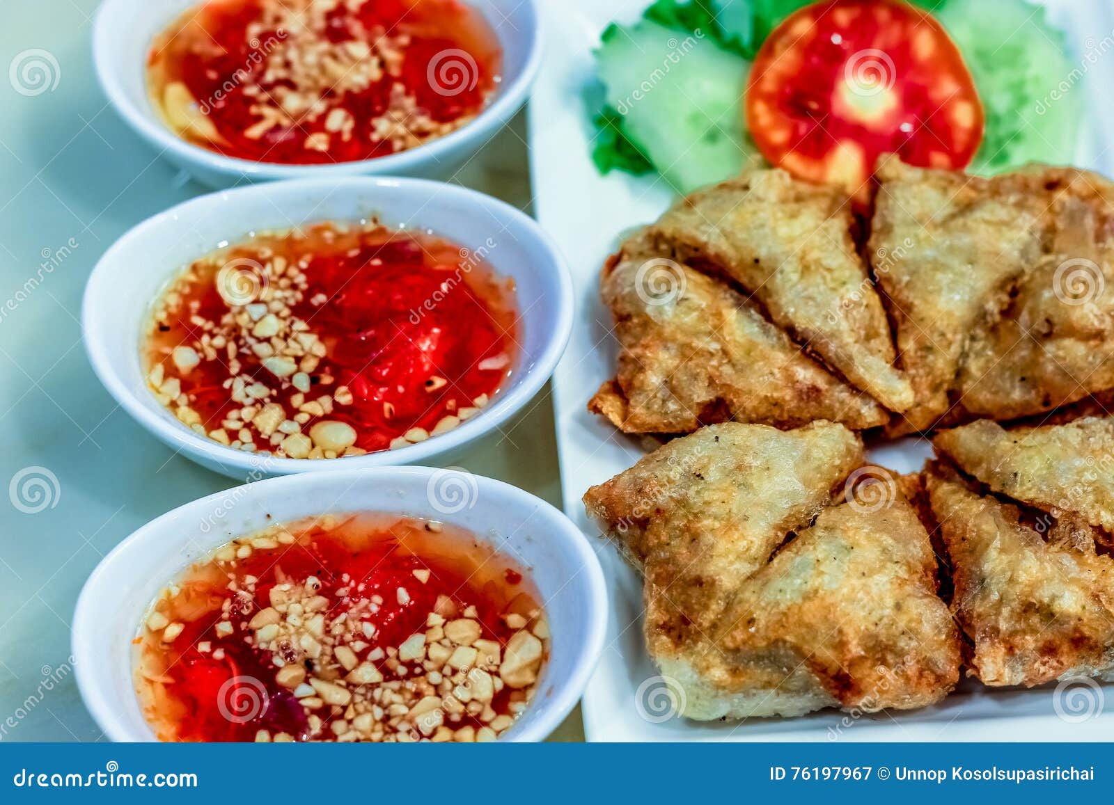 Crispy Dumpling with Shrimp Pawn Inside Stock Image - Image of closeup ...