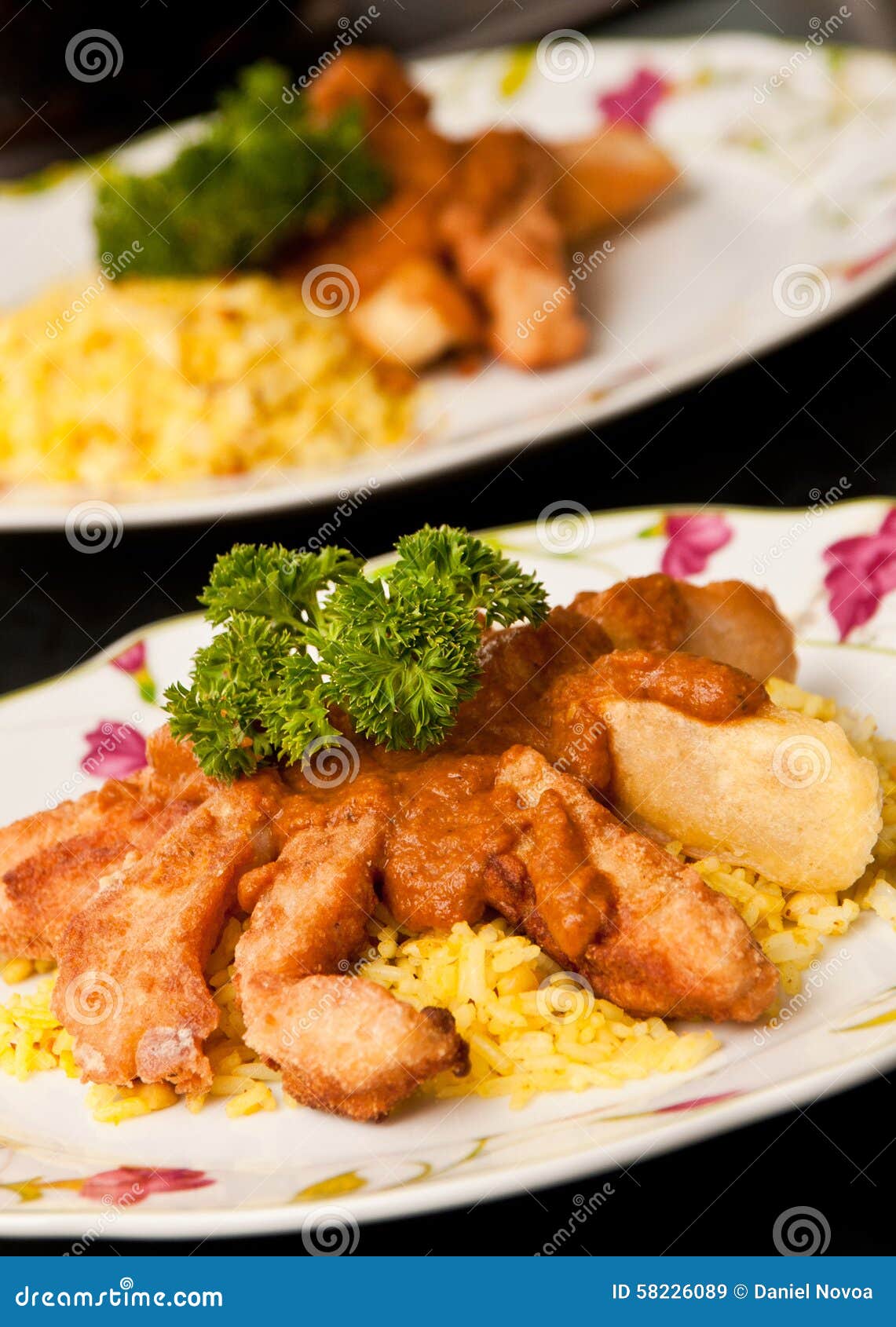 Crispy Fish with Curry Sauce Stock Image - Image of fillet, ginger ...