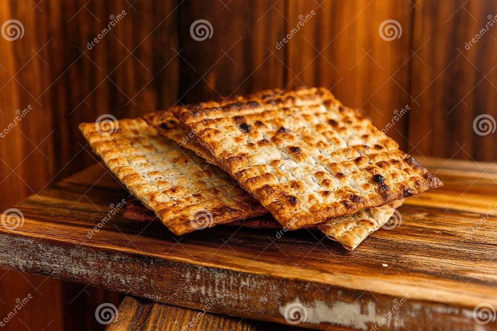 Crispy Flatbreads Stacked on a Wooden Surface, Perfect for Snacking ...