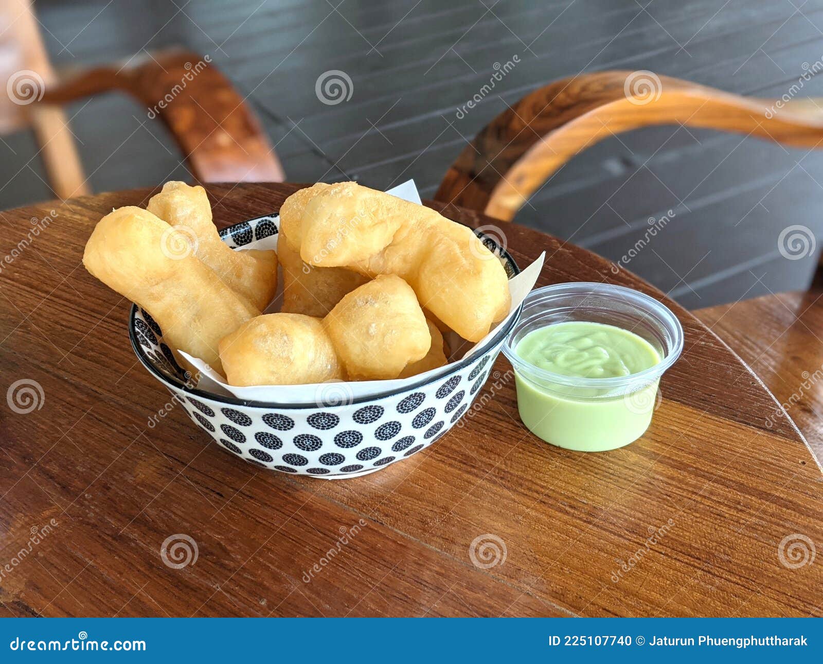 Crispy Flour with Custard in a Restaurant Stock Photo - Image of food ...
