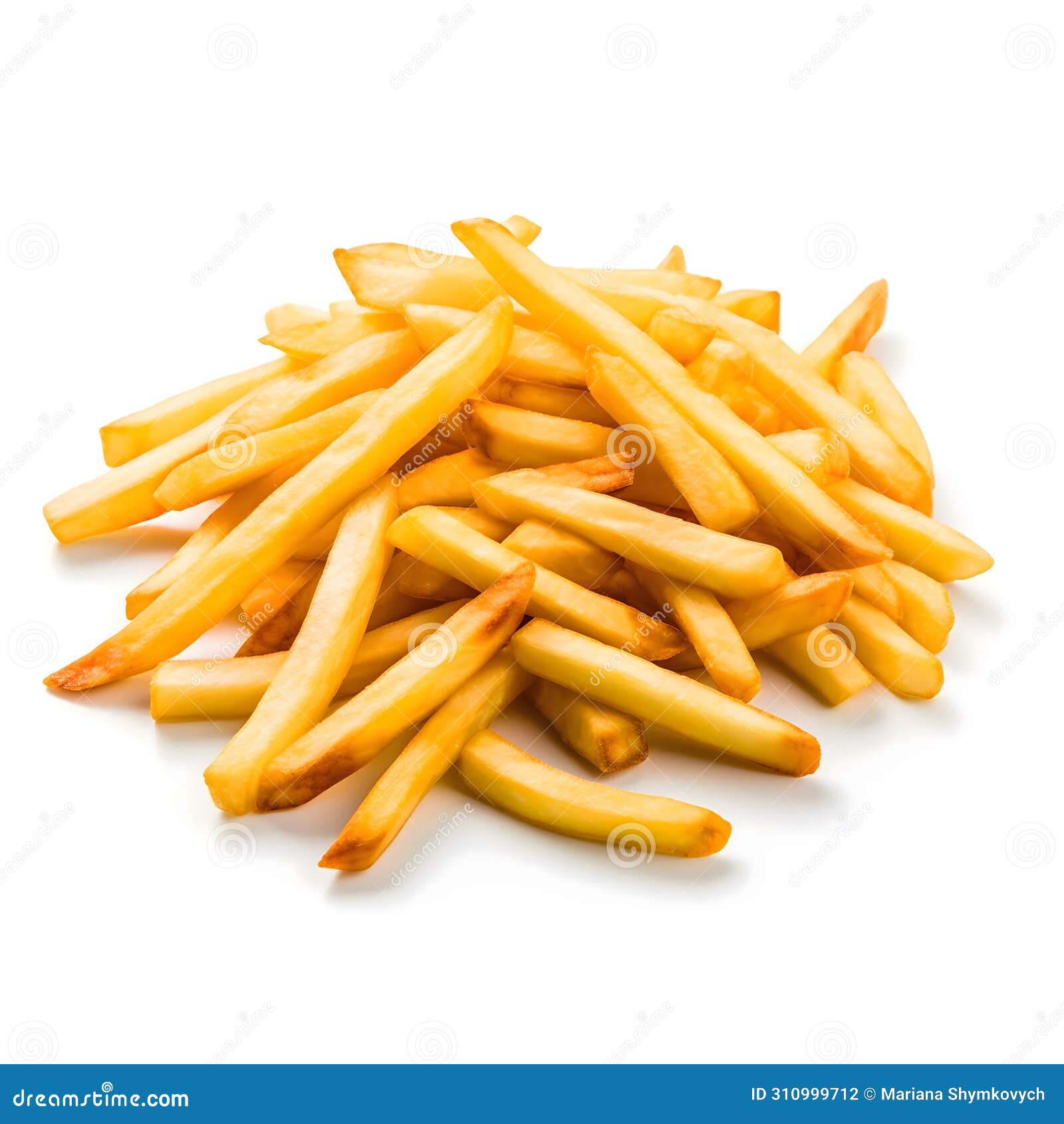 Crispy French Fries on a White Background. Stock Illustration ...