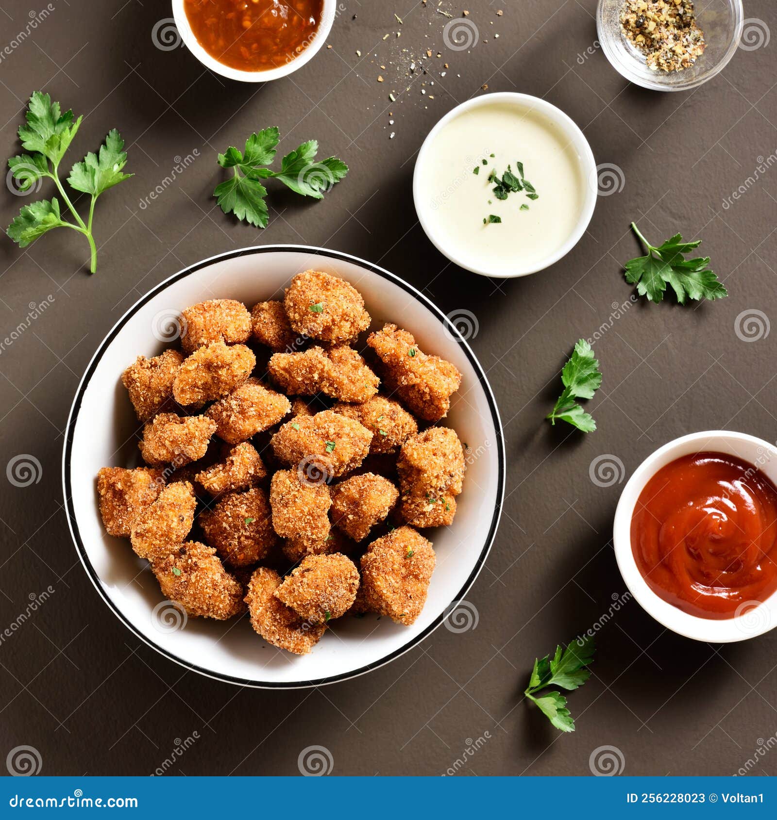 Crispy Fried Breaded Chicken Bites Stock Image Image Of Battered