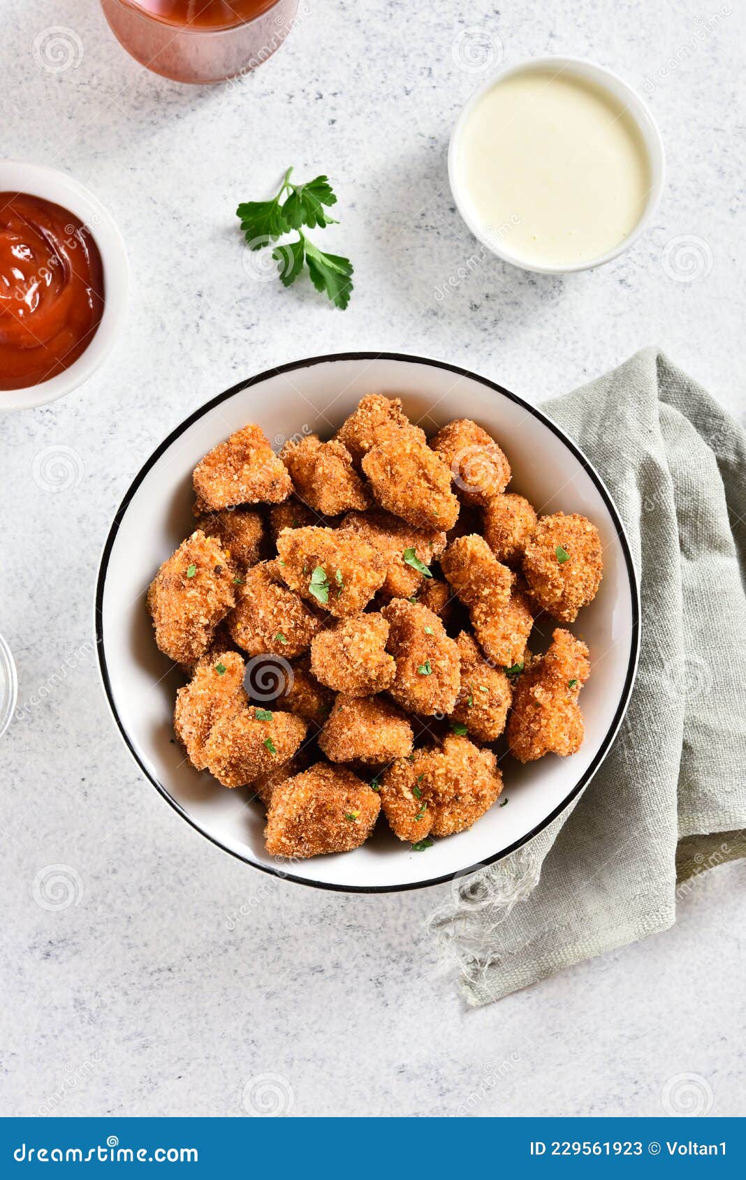 Crispy Fried Breaded Chicken Bites Stock Image Image Of Food Filet