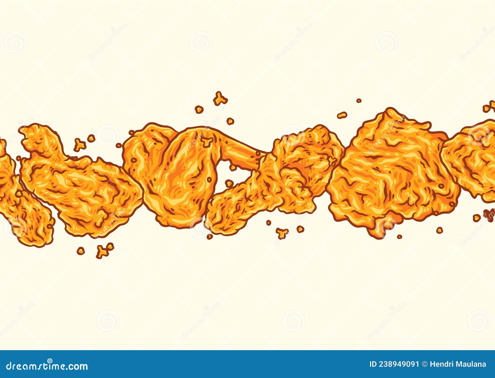 Crispy Fried Chicken Background Template Stock Vector - Illustration of ...