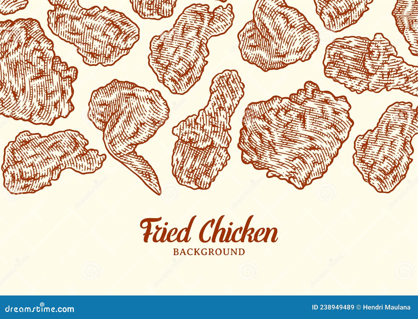 Crispy Fried Chicken Background Template Stock Vector - Illustration of ...