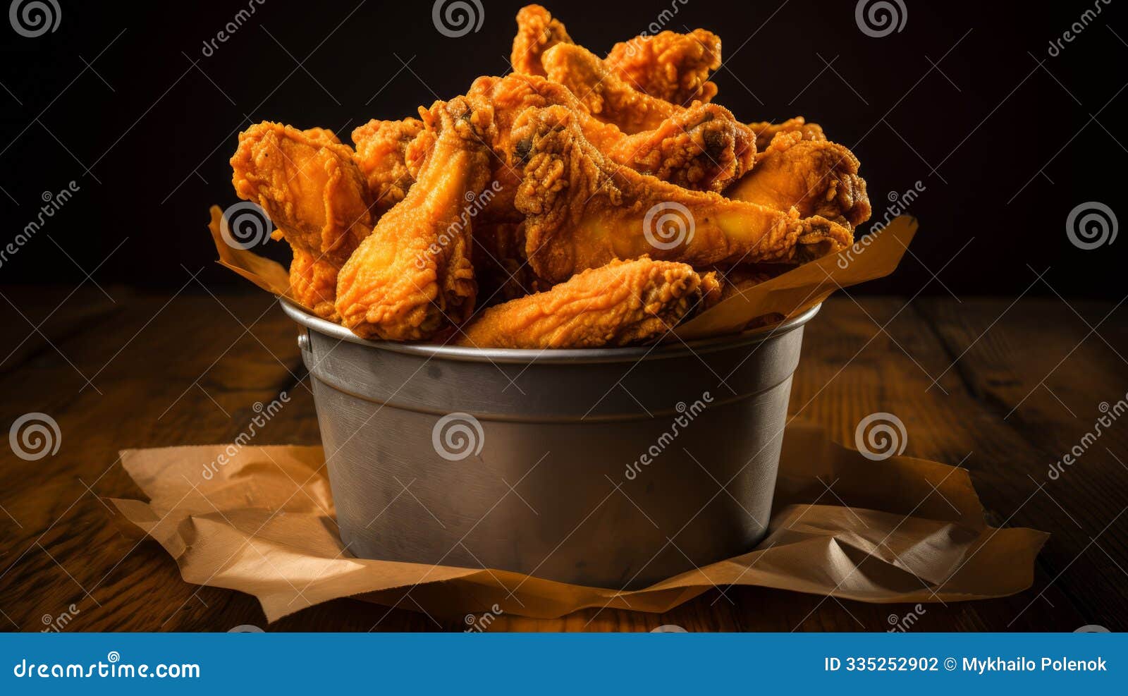 Crispy Fried Chicken in the Bucket. Chicken Bucket Stock Photo - Image ...