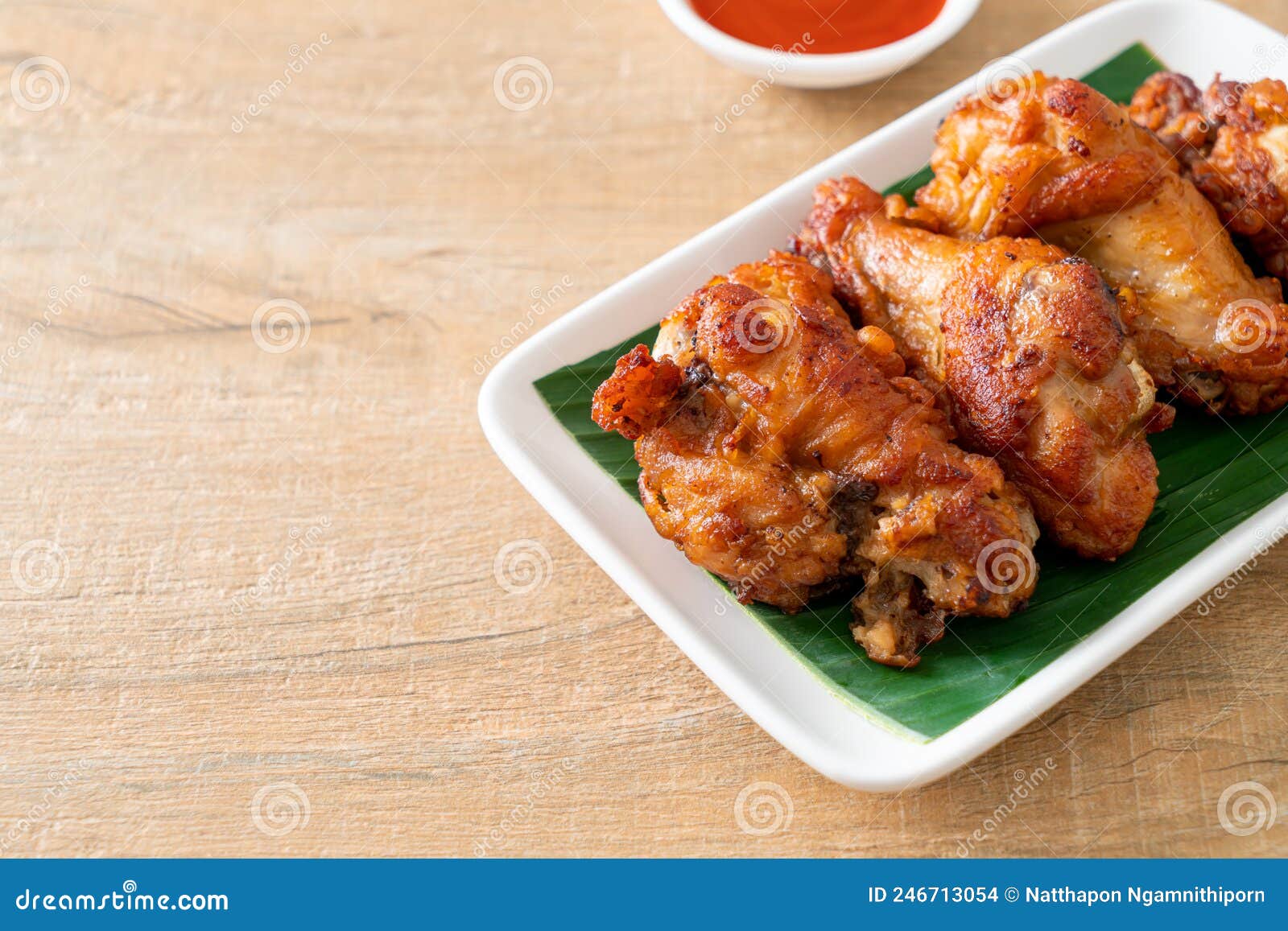 Crispy Fried Chicken with Fish Sauce Stock Photo - Image of golden ...