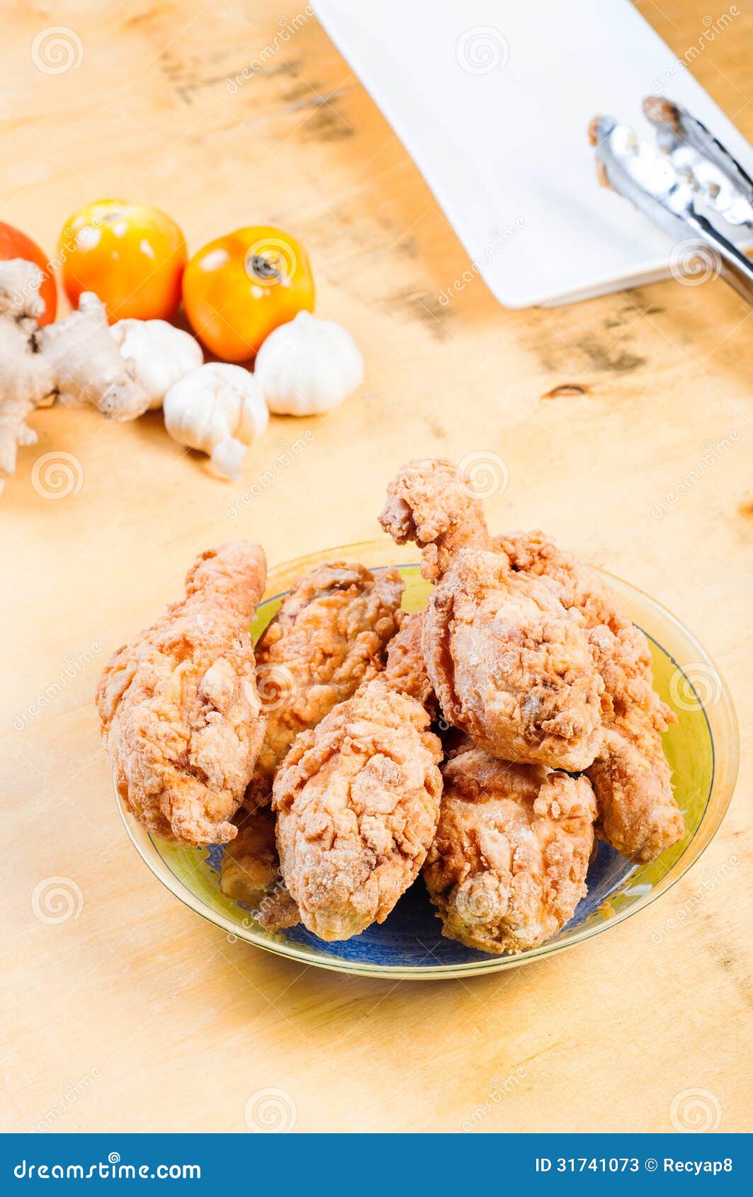 Crispy Fried Chicken Mix with Herbs and Spices Stock Image - Image of ...