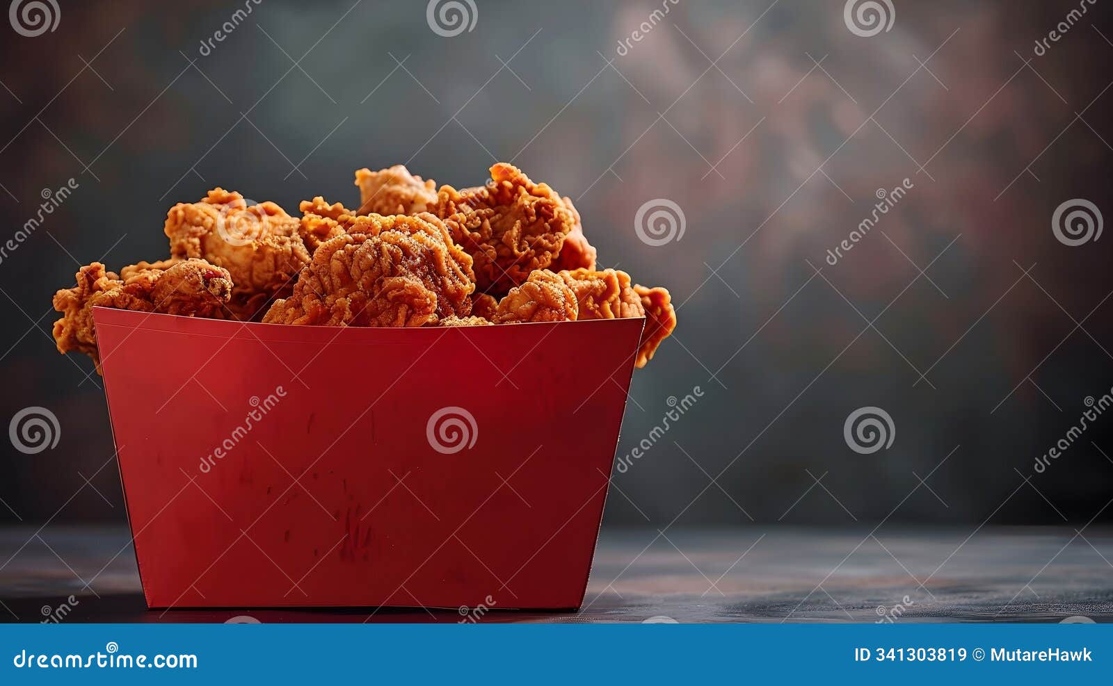 Crispy Fried Chicken in a Red Container Stock Illustration ...