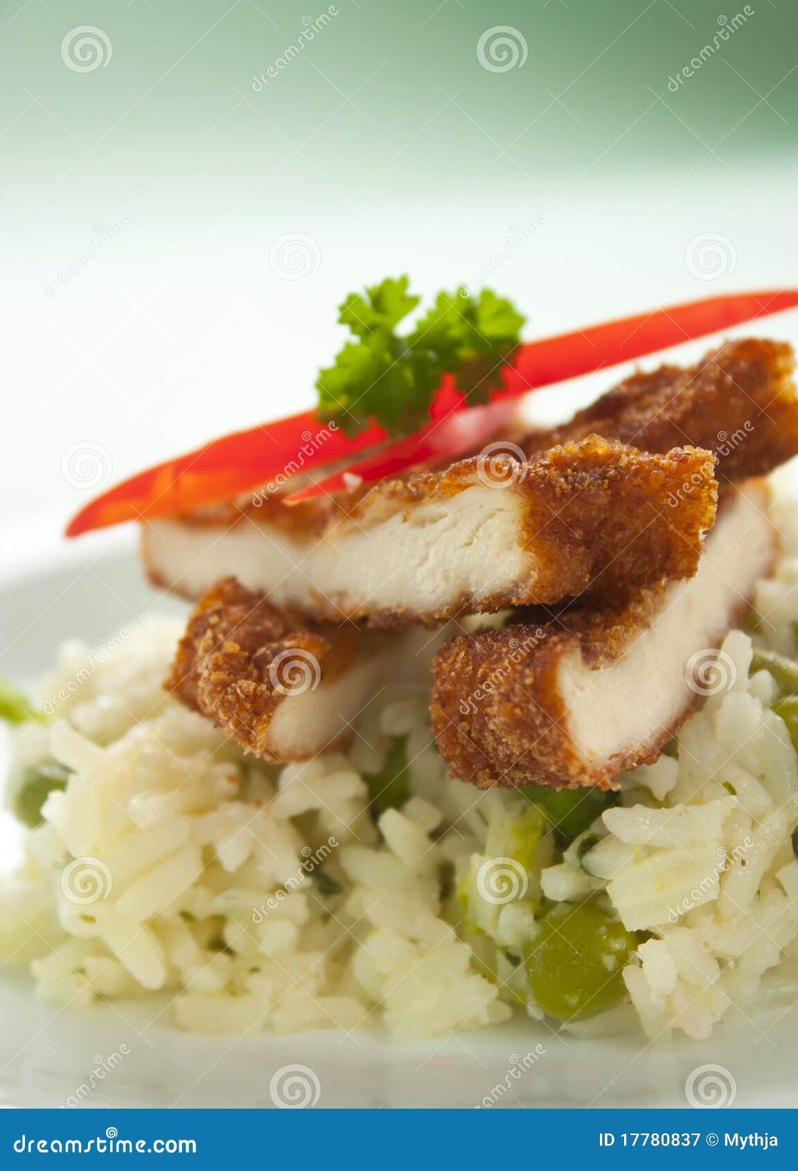 Crispy Fried Chicken with Rice Stock Image - Image of brown, meal: 17780837