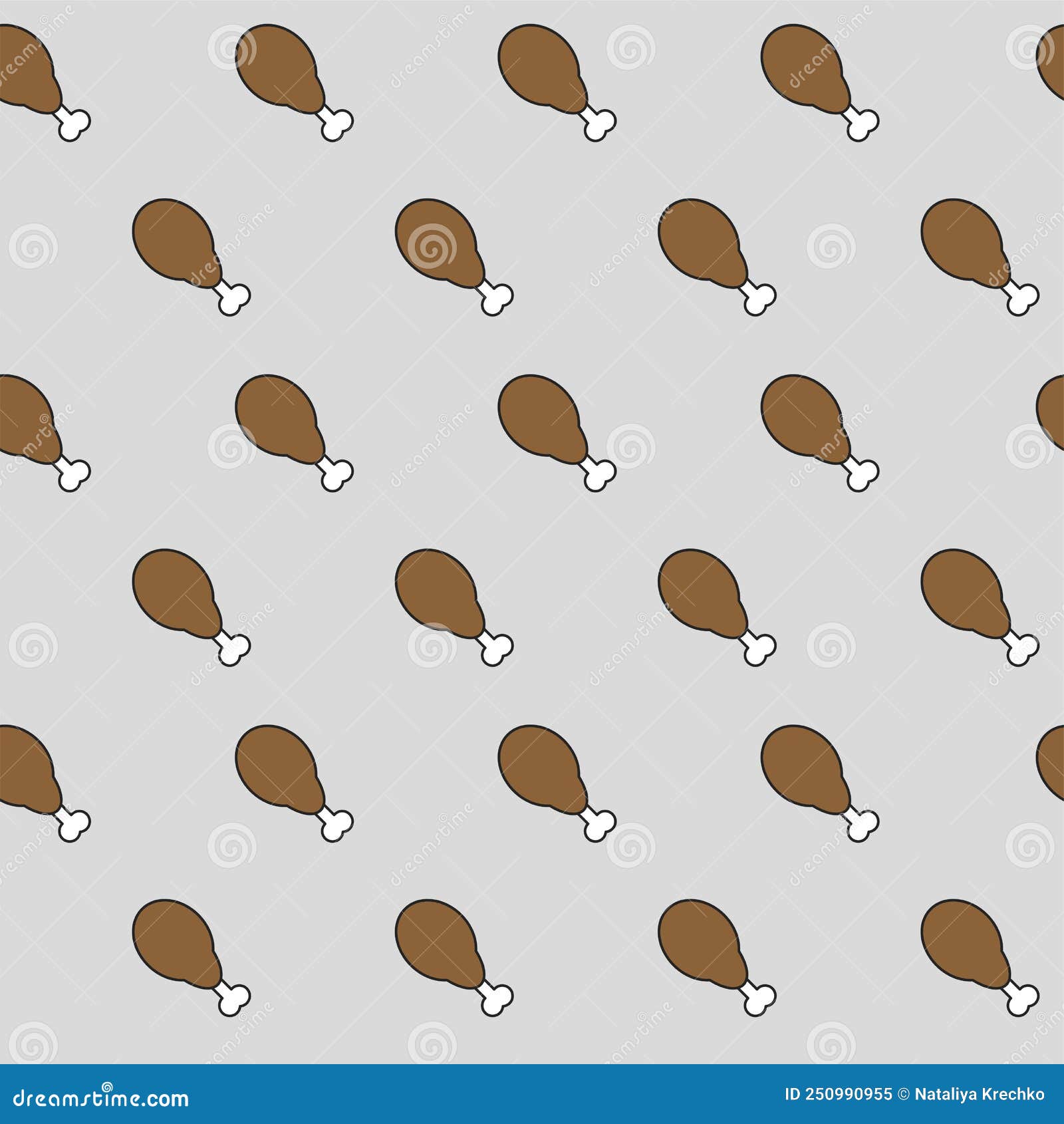 Crispy Fried Chicken Seamless Pattern, Vector Repeat Wallpaper Stock ...