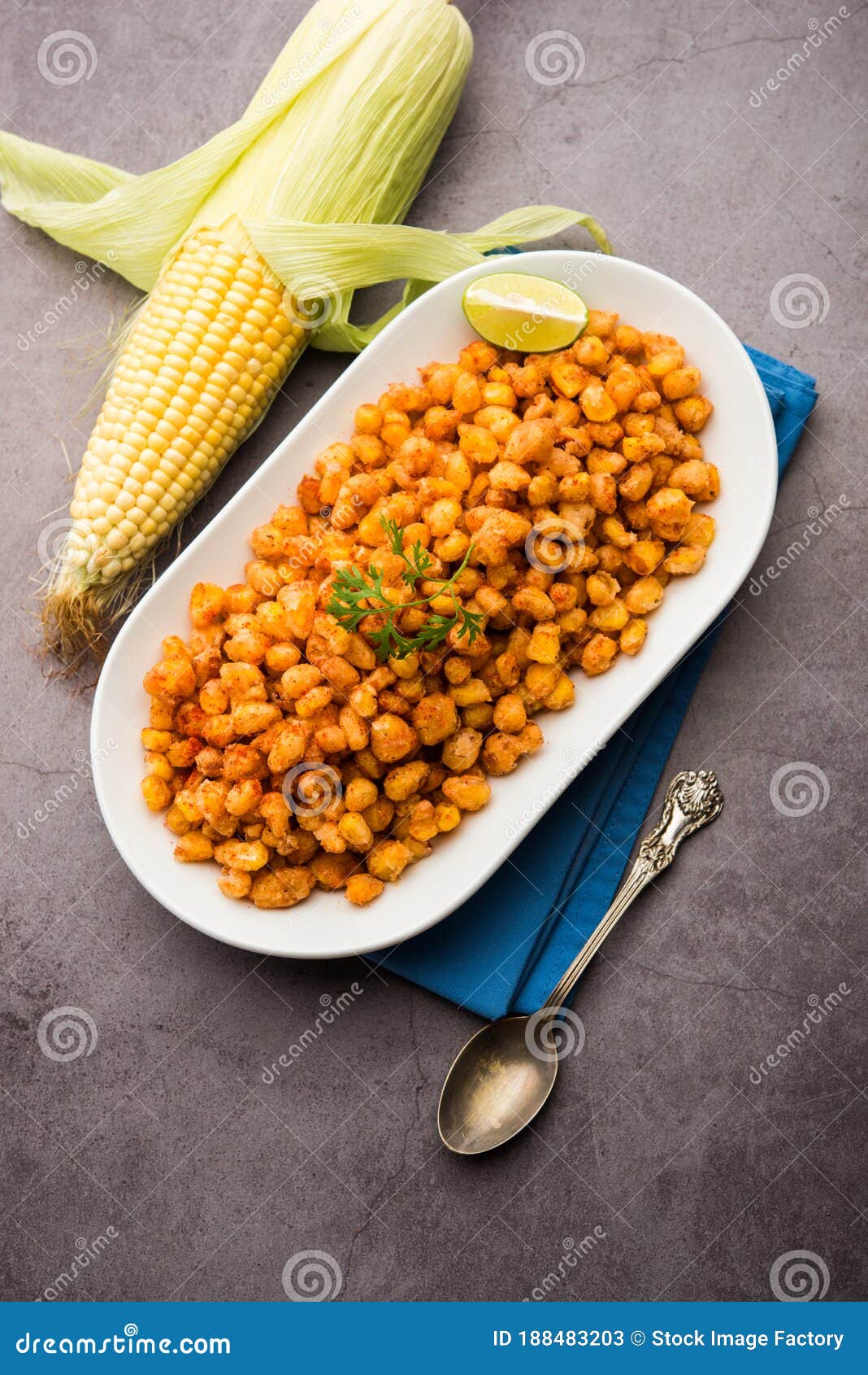 Crispy Fried Corn or Kernels or Pakora Stock Image - Image of makka ...
