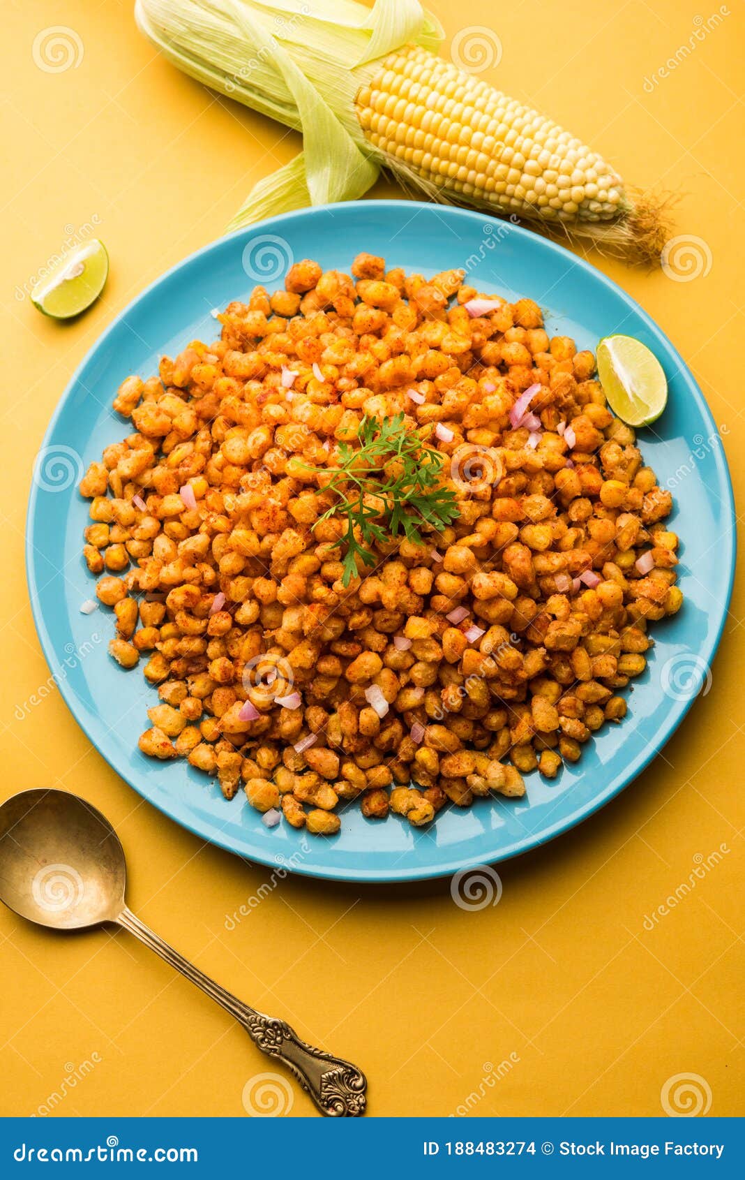 Crispy Fried Corn or Kernels or Pakora Stock Photo - Image of cuisine ...