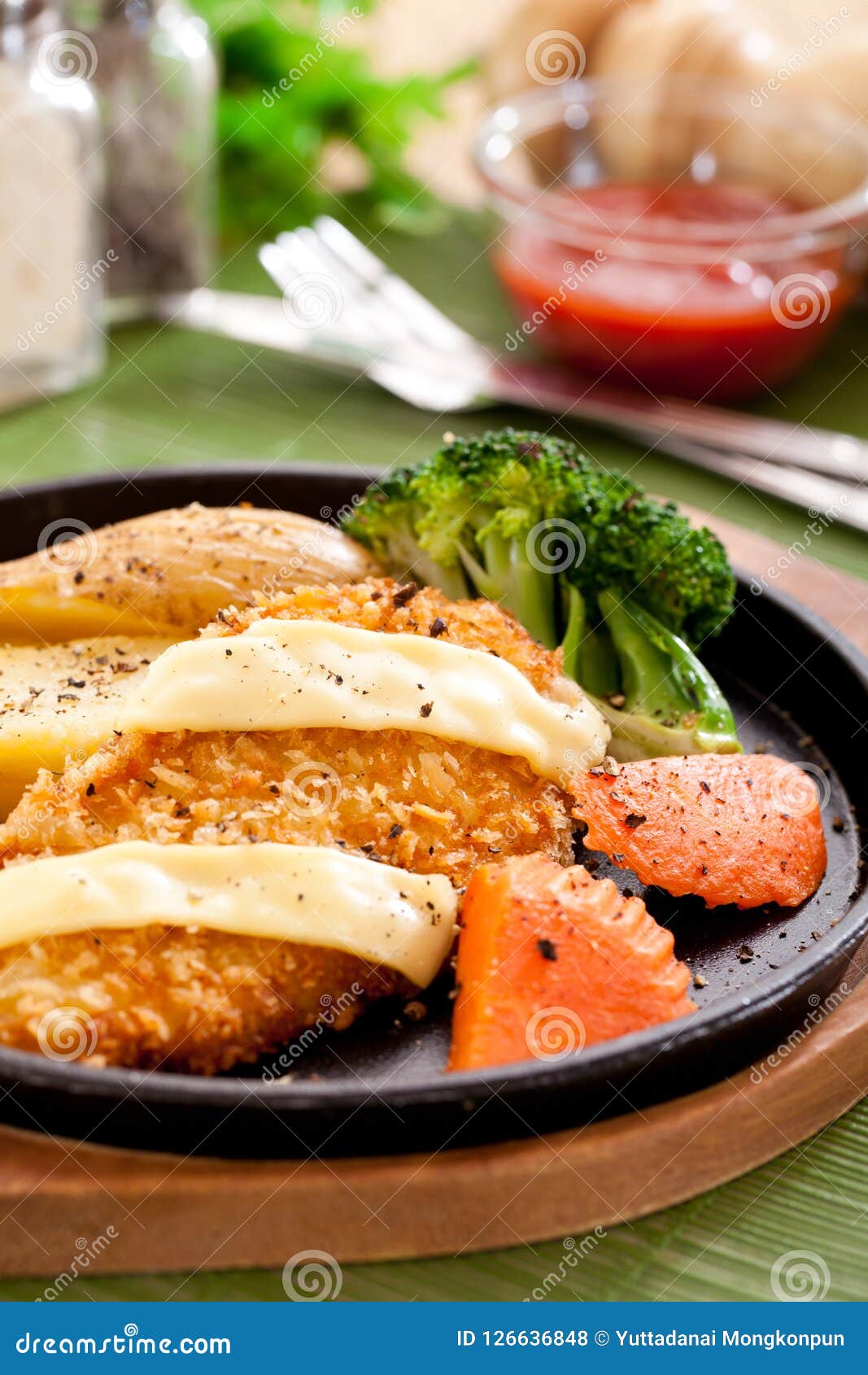 Crispy Fried Fish and Cheese Stock Photo - Image of roast, meat: 126636848