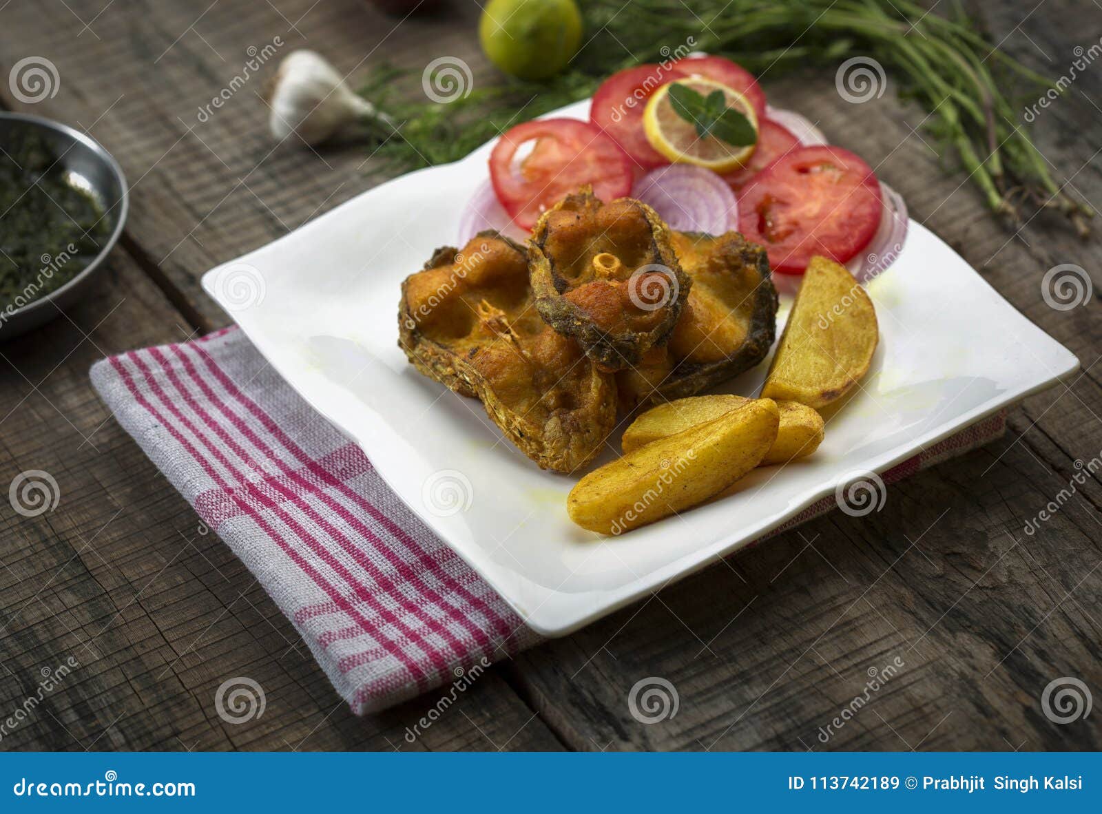 Crispy Fried Fish and Potato Chip Stock Image - Image of crockery ...