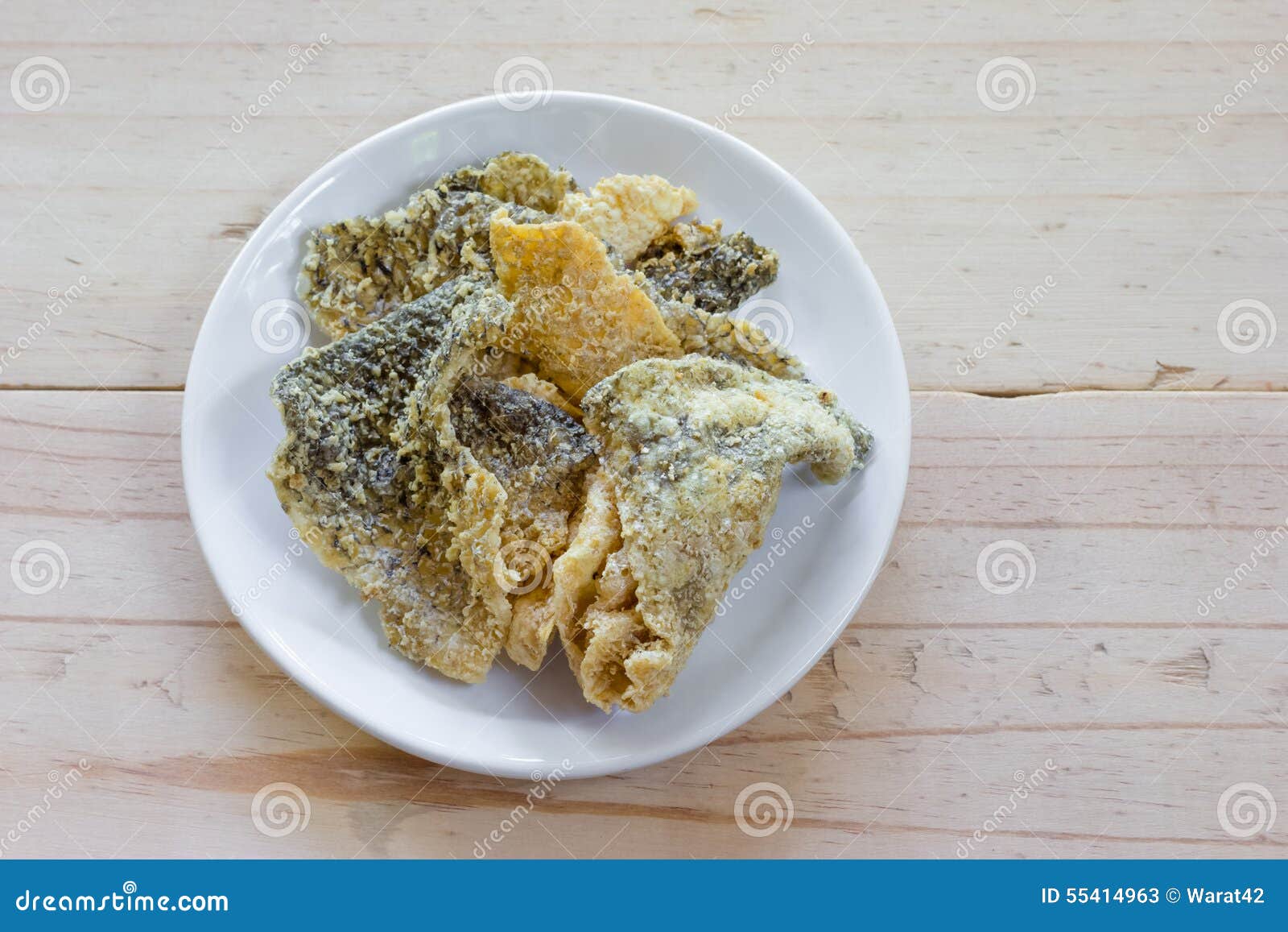 Crispy Fried Fish Skin on Dish Stock Image - Image of asian, gourmet ...