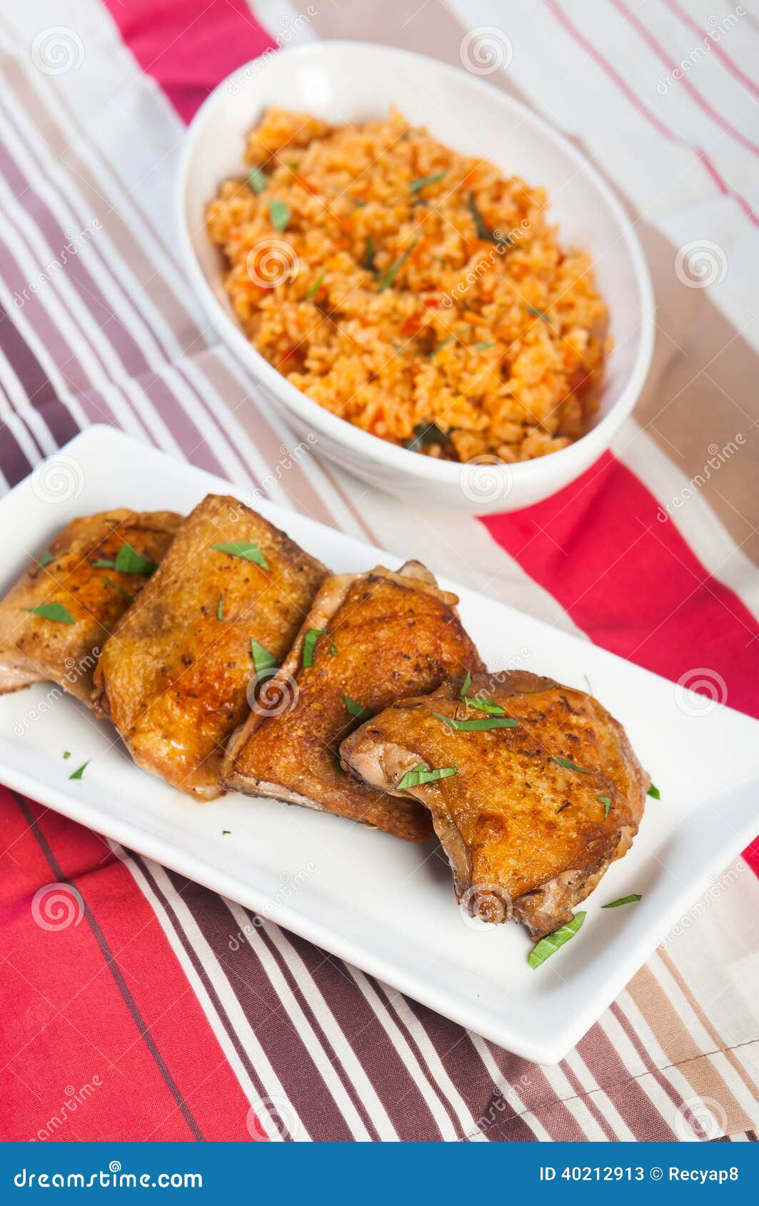 Crispy Fried Herbed Chicken Stock Image - Image of food, herb: 40212913