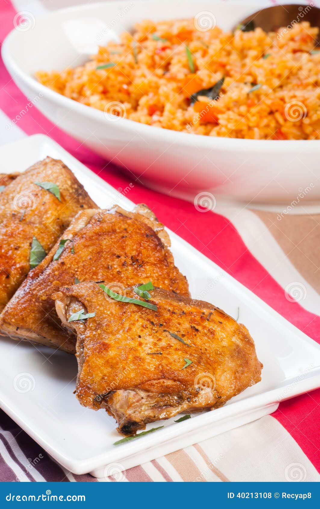 Crispy Fried Herbed Chicken Stock Photo - Image of meal, java: 40213108