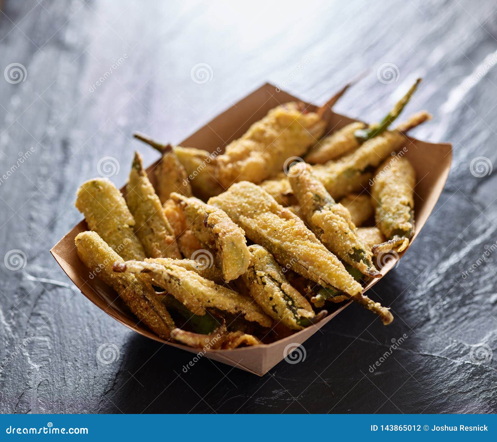 Crispy Fried Okra in Container Stock Photo - Image of soul, container ...