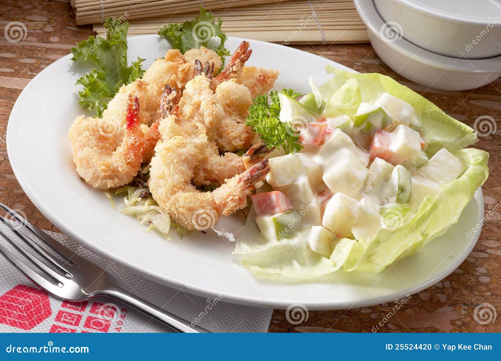 Crispy fried prawn cutlet stock photo. Image of menu - 25524420