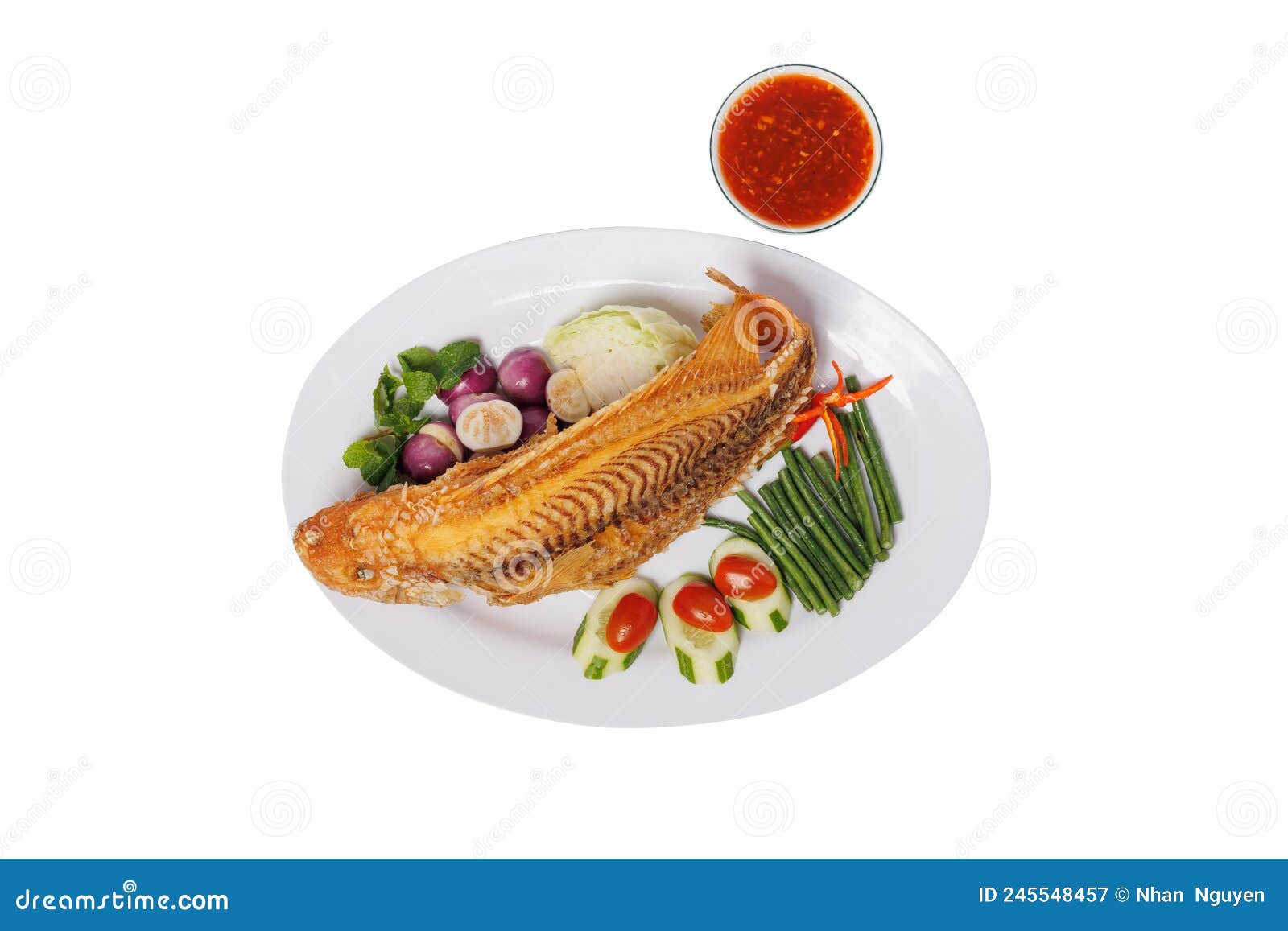 Crispy Fried Red Snapper Fish Stock Image - Image of food, kitchen ...