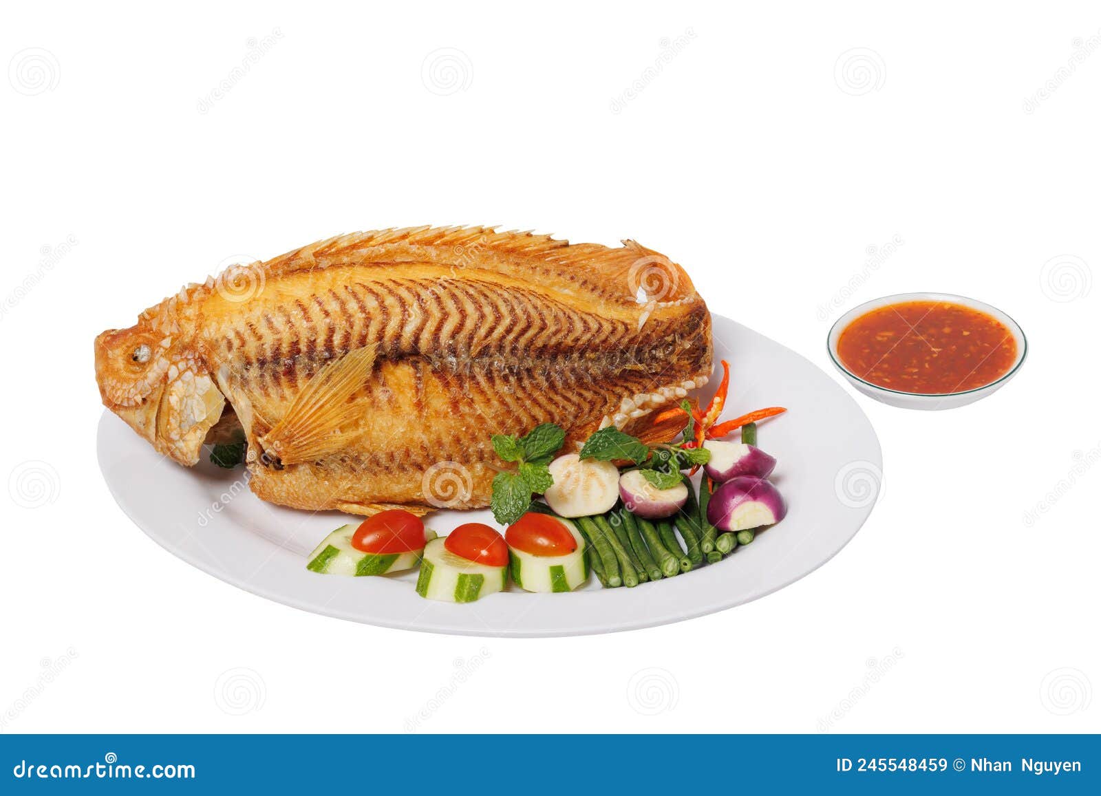 Crispy Fried Red Snapper Fish Stock Image - Image of isolated, grilled ...