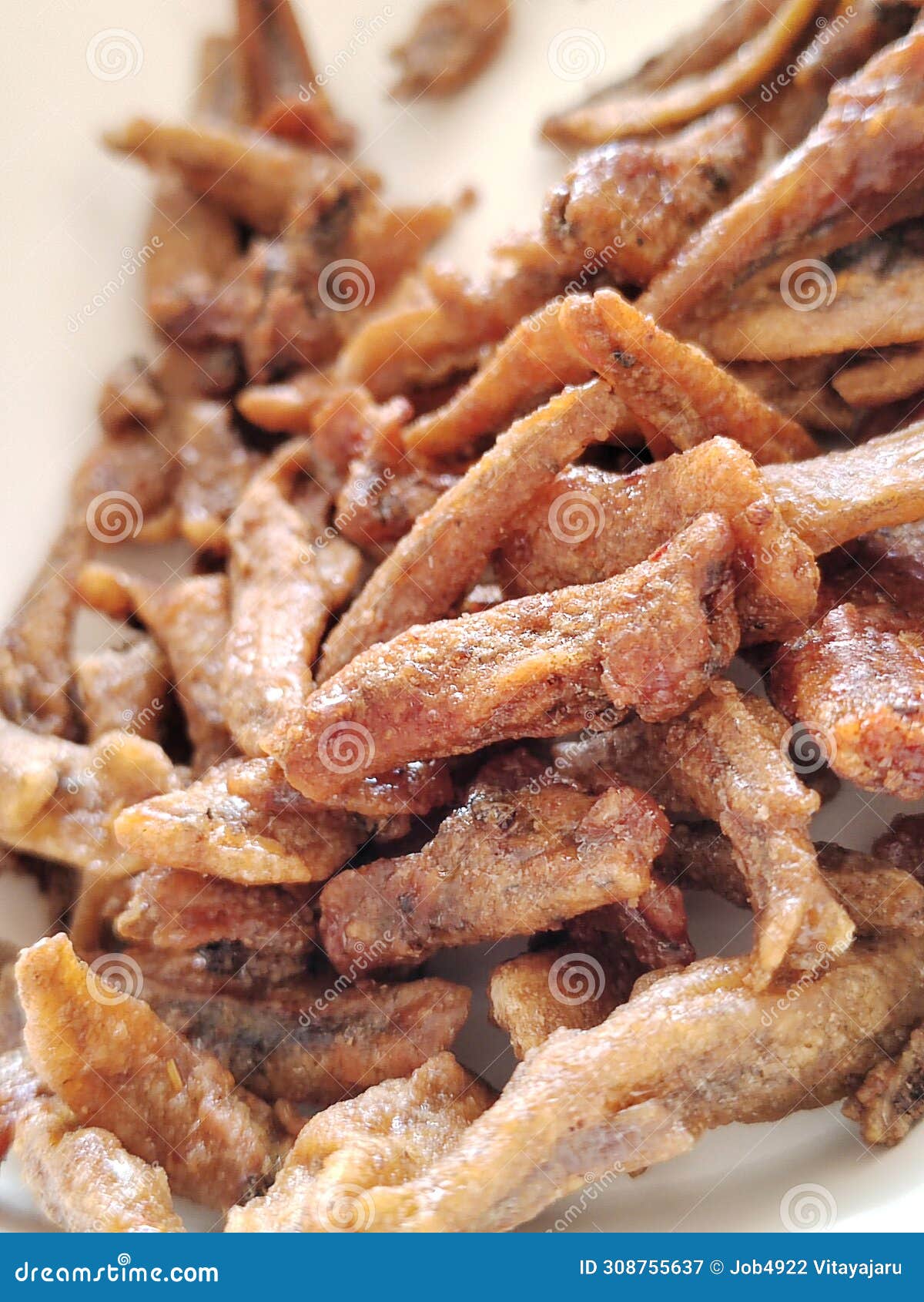 The Crispy Fried Small Fish on a White Plate Stock Image - Image of ...