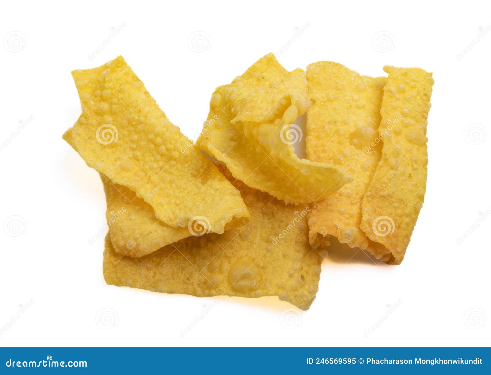 Crispy Fried Yellow Dumplings on White Background Stock Image - Image ...