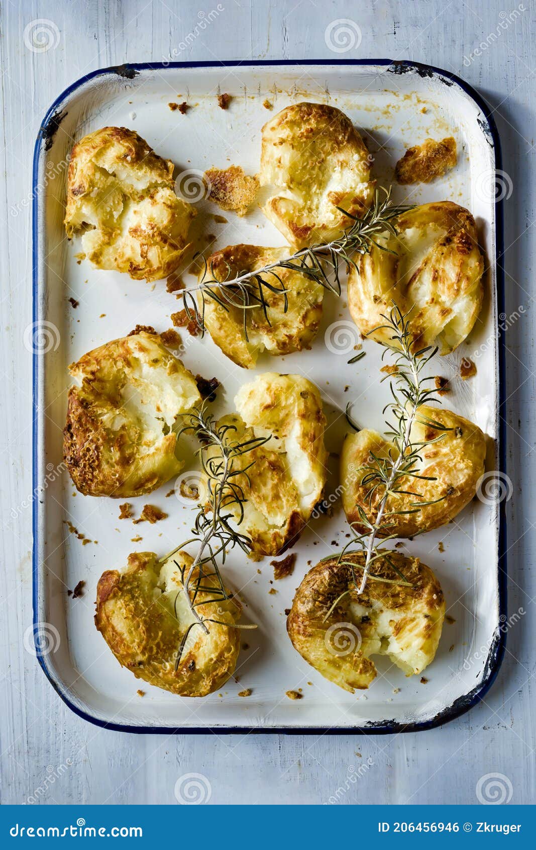 Crispy Golden Baked Smashed Potatoes Stock Photo - Image of golden ...