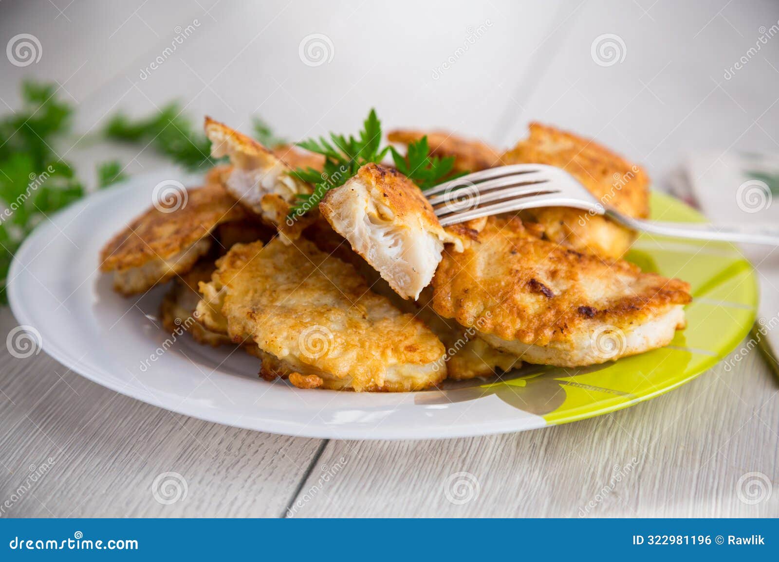 Crispy Golden Fish Fillet Fried in Batter Stock Photo - Image of ...