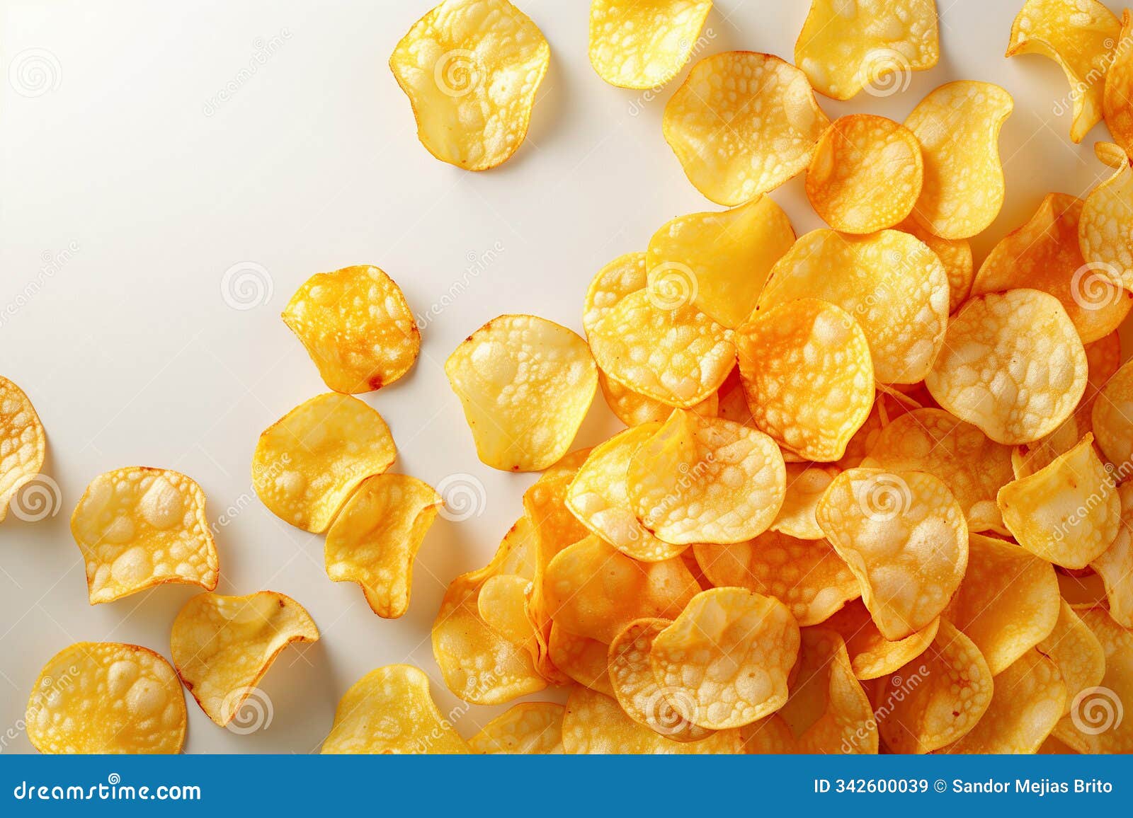 Crispy Golden Potato Chips Scattered Stock Illustration - Illustration ...