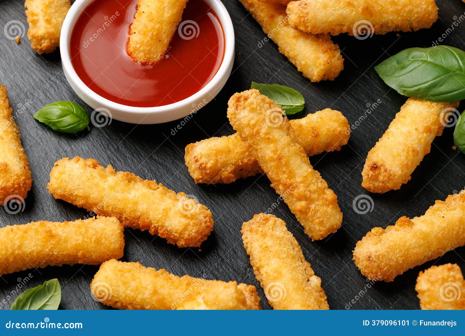 Crispy Halloumi Cheese Sticks Fries With Chili Sauce For Dipping ...