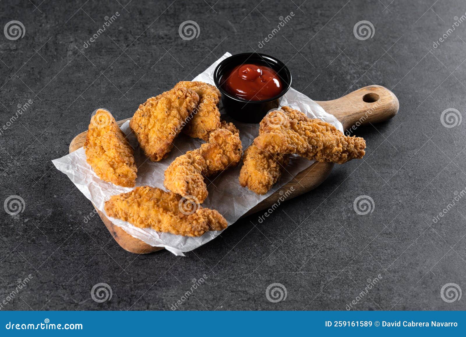 Crispy Kentucky Fried Chicken on Black Slate Background Stock Image ...