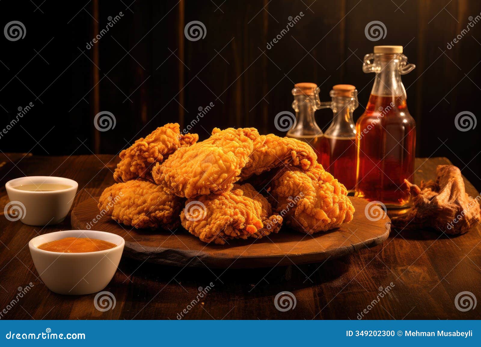 Crispy KFC on a Table Made of Wood Stock Illustration - Illustration of ...