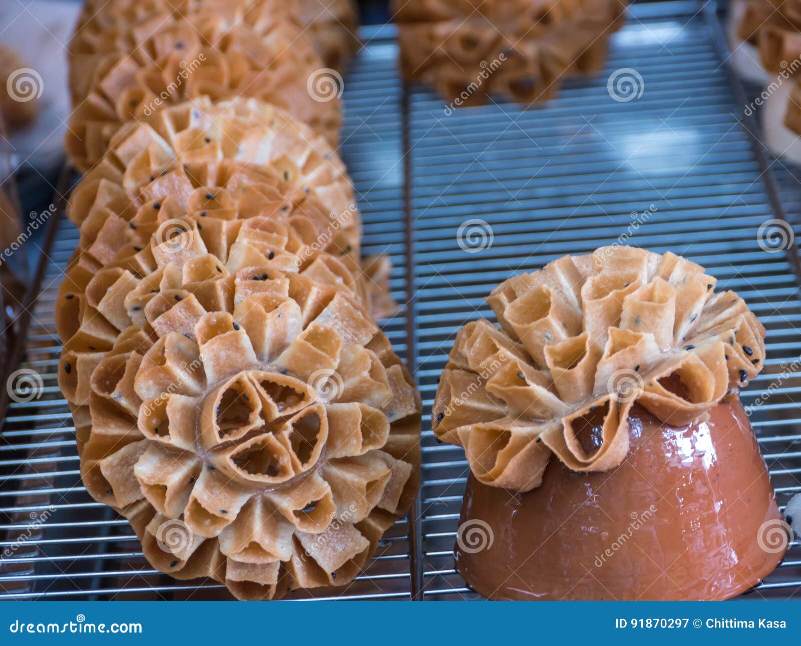 Crispy Lotus Blossom Cookie Stock Image - Image of thai, delicious ...