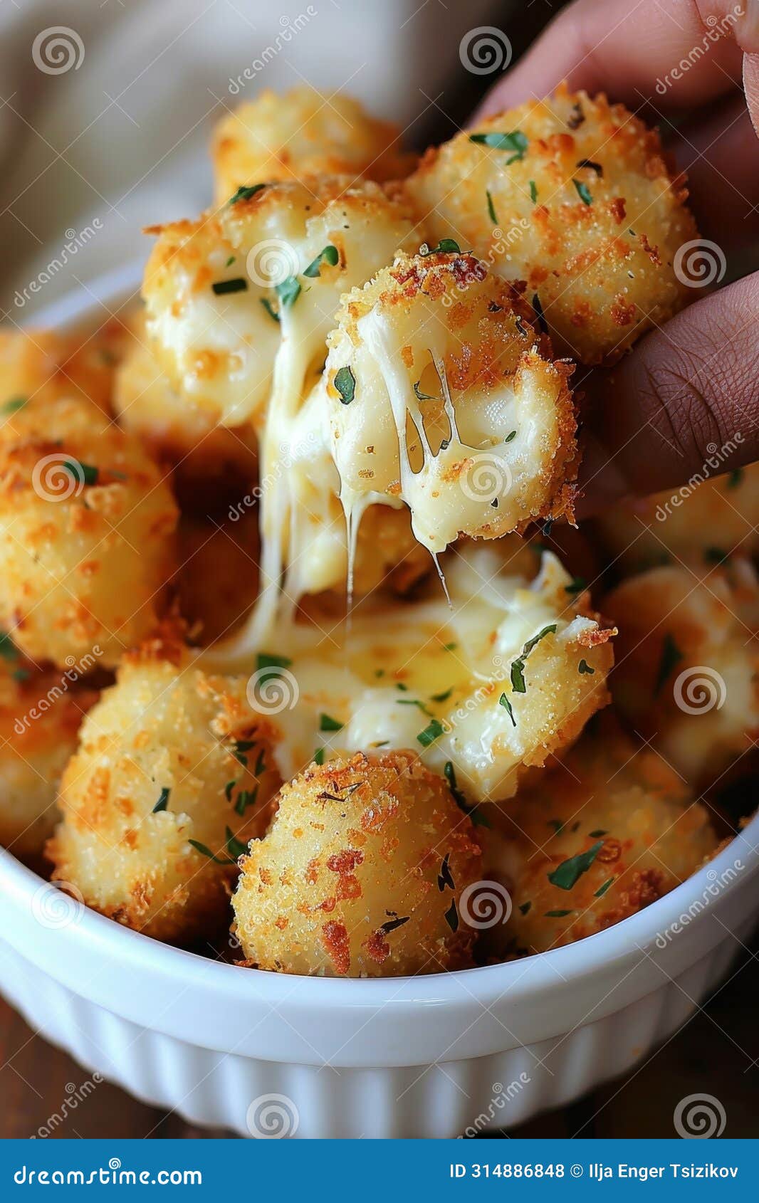 Crispy Mozzarella Sticks With Oozing Cheese, Fried In Hot Oil For A ...