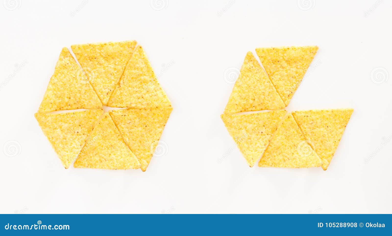 Crispy Nacho Chips in Like Flower Shape, on White Background. Stock ...
