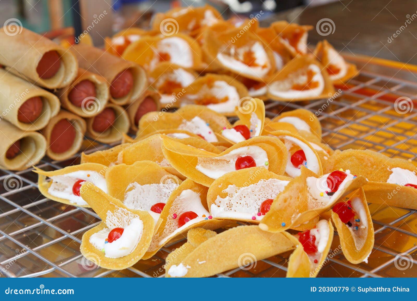 Crispy Pancakes stock image. Image of cream, food, snack - 20300779