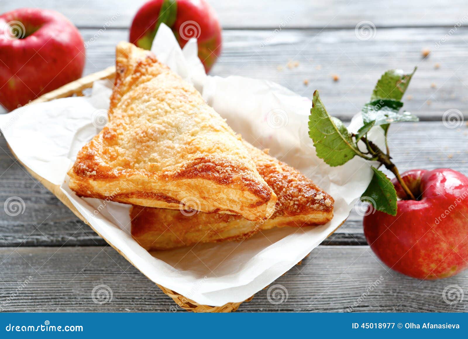 Crispy pastry with apples stock image. Image of fresh - 45018977