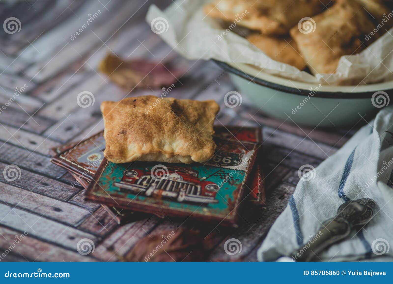 Crispy Patties of Puff Pastry Closeup Rustic Stock Photo - Image of ...
