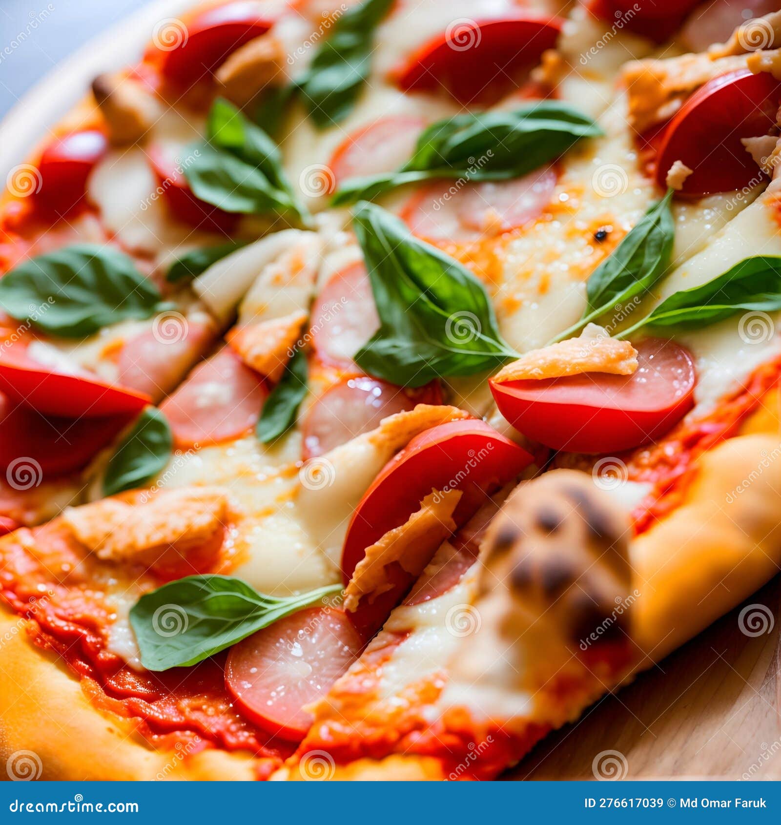 Crispy Pizza Crust With Cheese And Tomato Stock Illustration Illustration Of Snack Lettuce