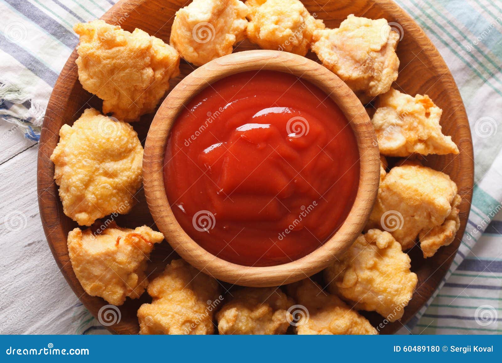 Popcorn Chicken With Tartar Sauce. A Traditional Recipe Of Deep Fried ...
